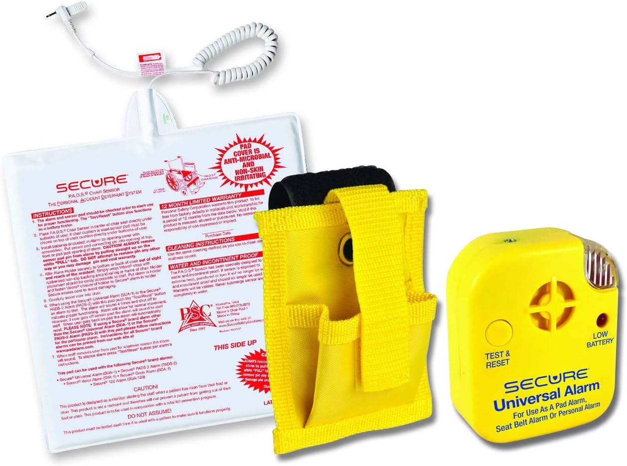 Secure Long-Term Wheelchair and Chair Alarm - 12" x 12" Sensor Pad and ...