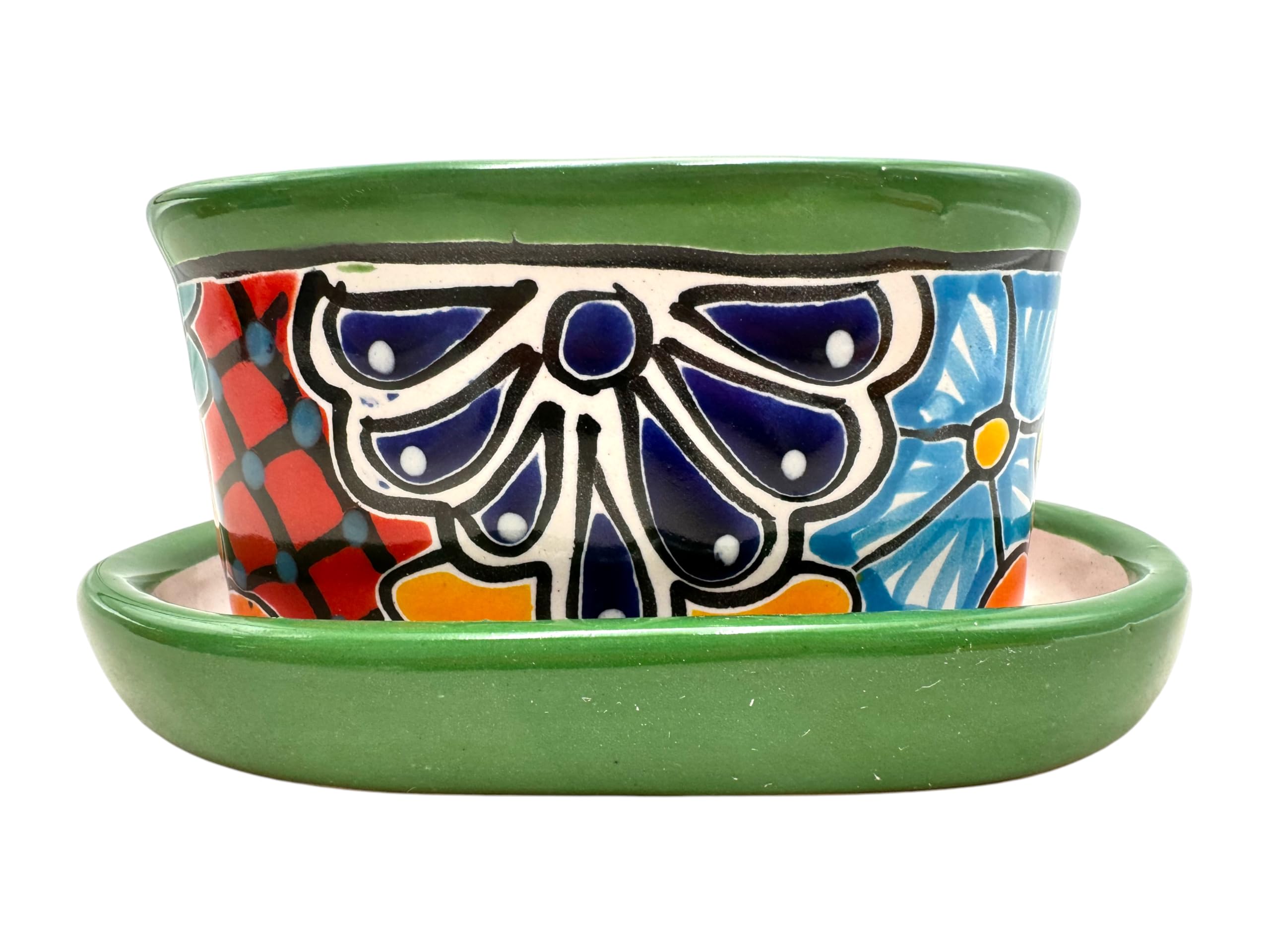 Amazon.com : Generic Talavera Planter w/Saucer Folk Art Indoor Outdoor ...