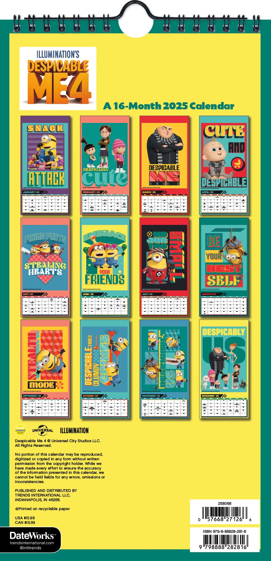 Snapklik.com : Despicable Me Calendar 2025 - Deluxe 2025 Minions Wall ...