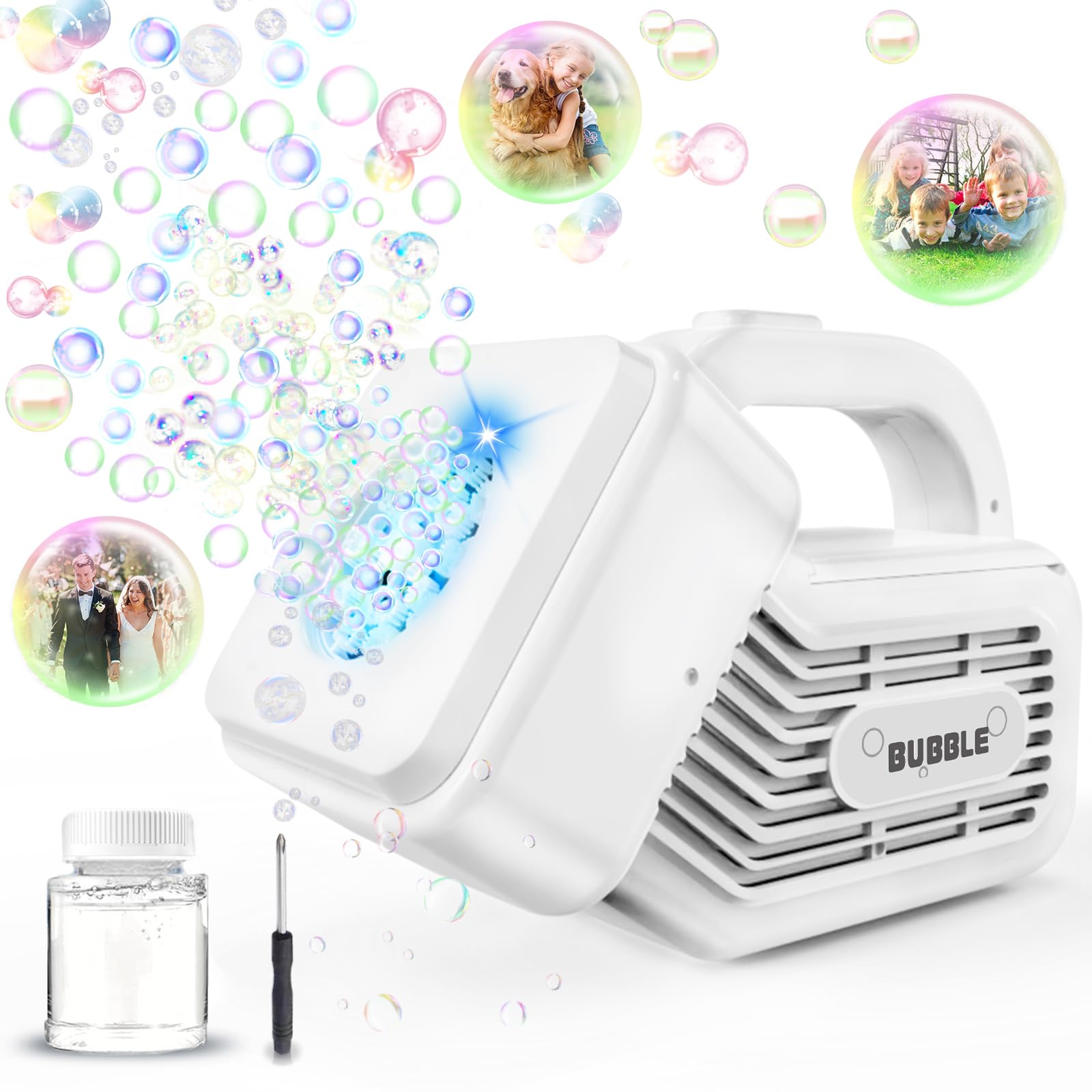 Amazon.com: PANACARE Portable Bubble Machine for Kids Automatic Bubble ...