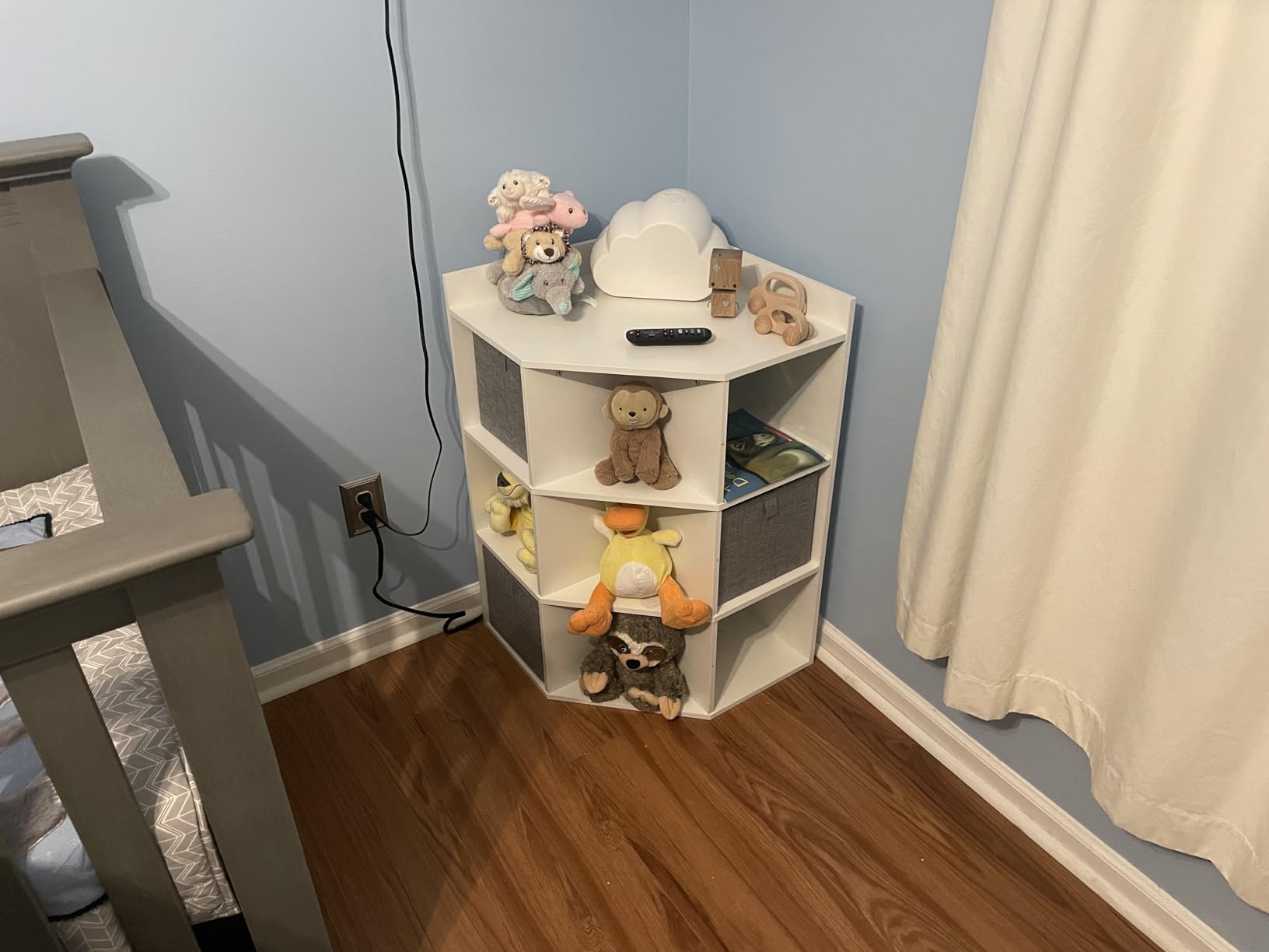 Amazon.com: Corner Cabinet with 6 Fabric Drawers, White Corner Cube ...