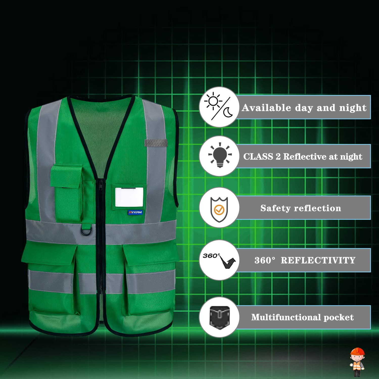 Snapklik.com : Small Womens Safety Vests Green
