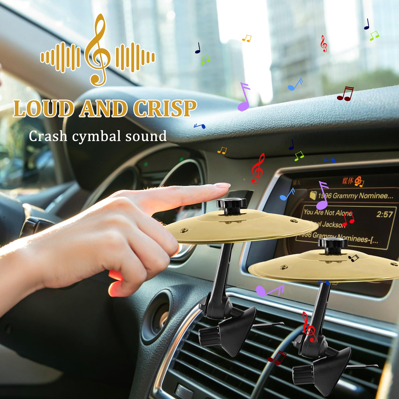 Car Cymbal Air Vent Car Symbol Drum Air Vent Car Vent Mini Crash Cymbal ...
