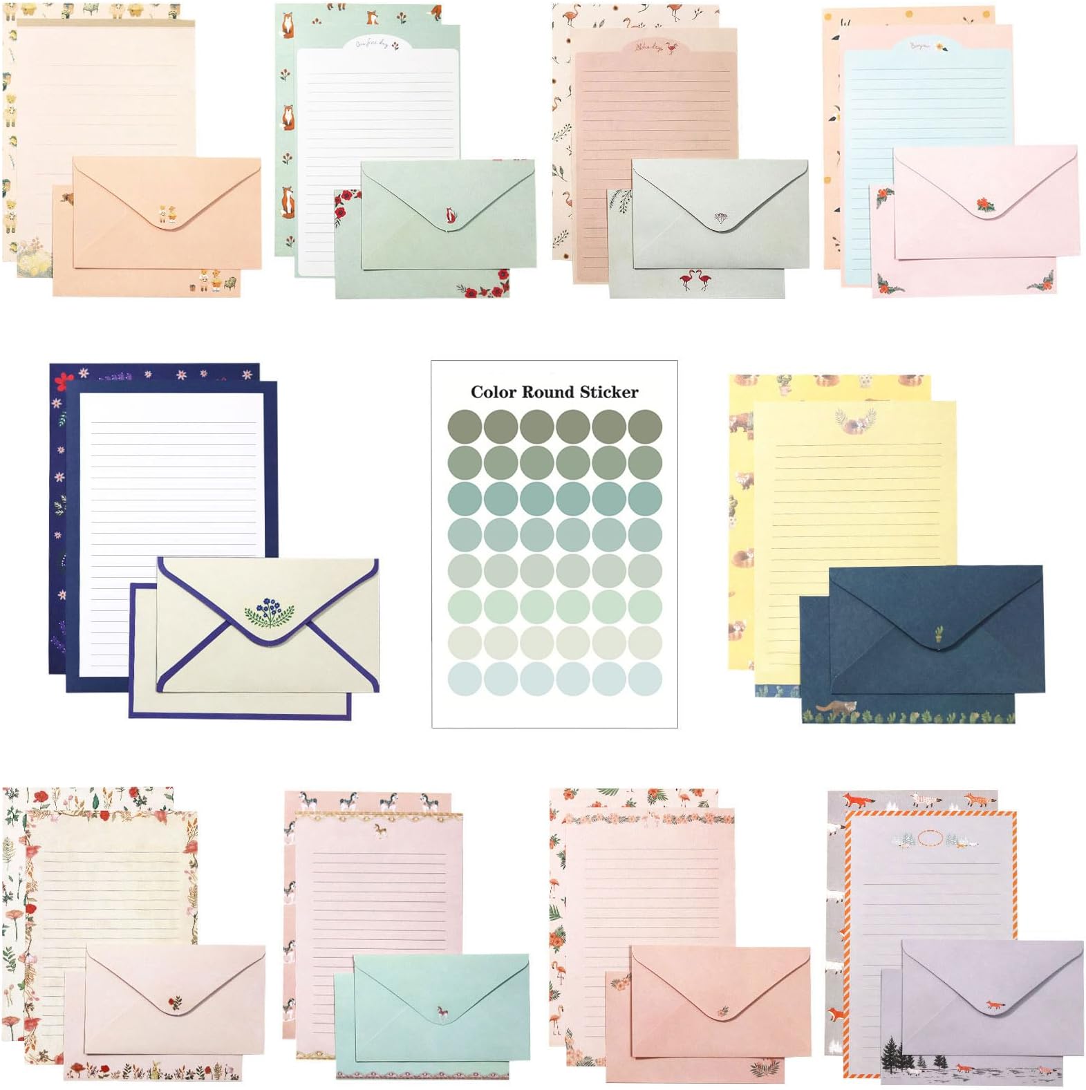 Amazon.com : 91 Pcs Stationery Paper Envelopes Set Includes 60 Lined ...