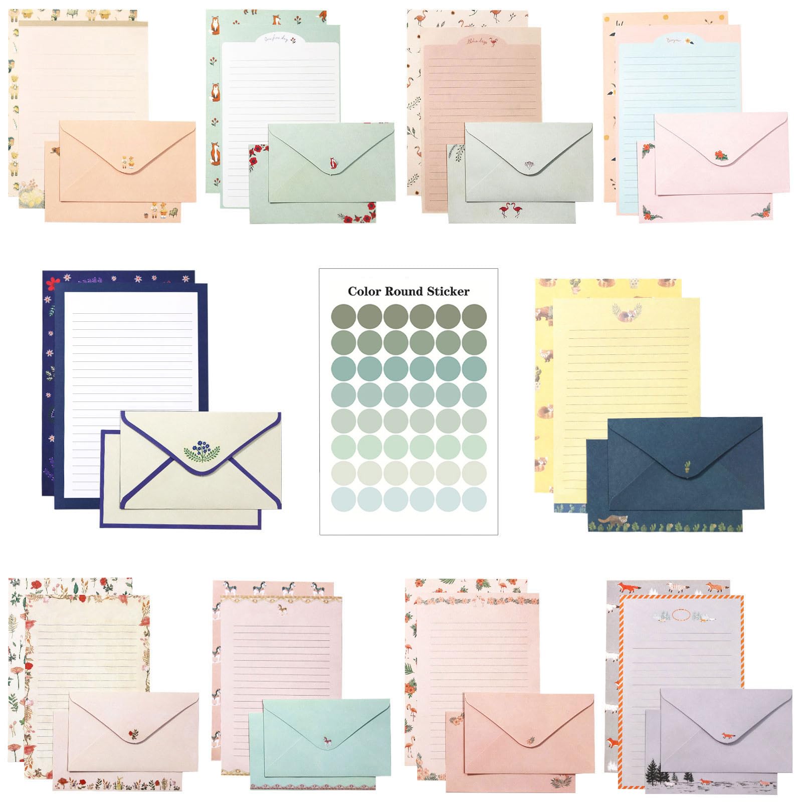 Amazon.com : 91 Pcs Stationery Paper Envelopes Set Includes 60 Lined ...
