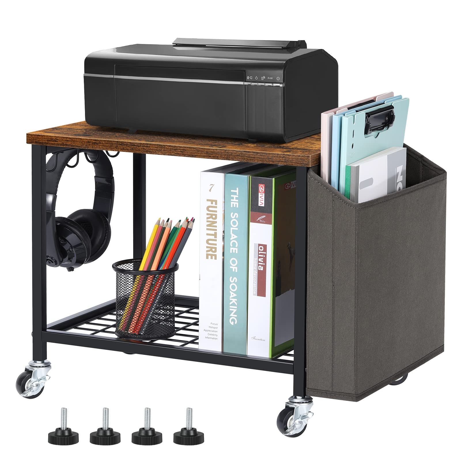 Snapklik.com : CADUKE Printer Stand 2 Tier Printer Cart