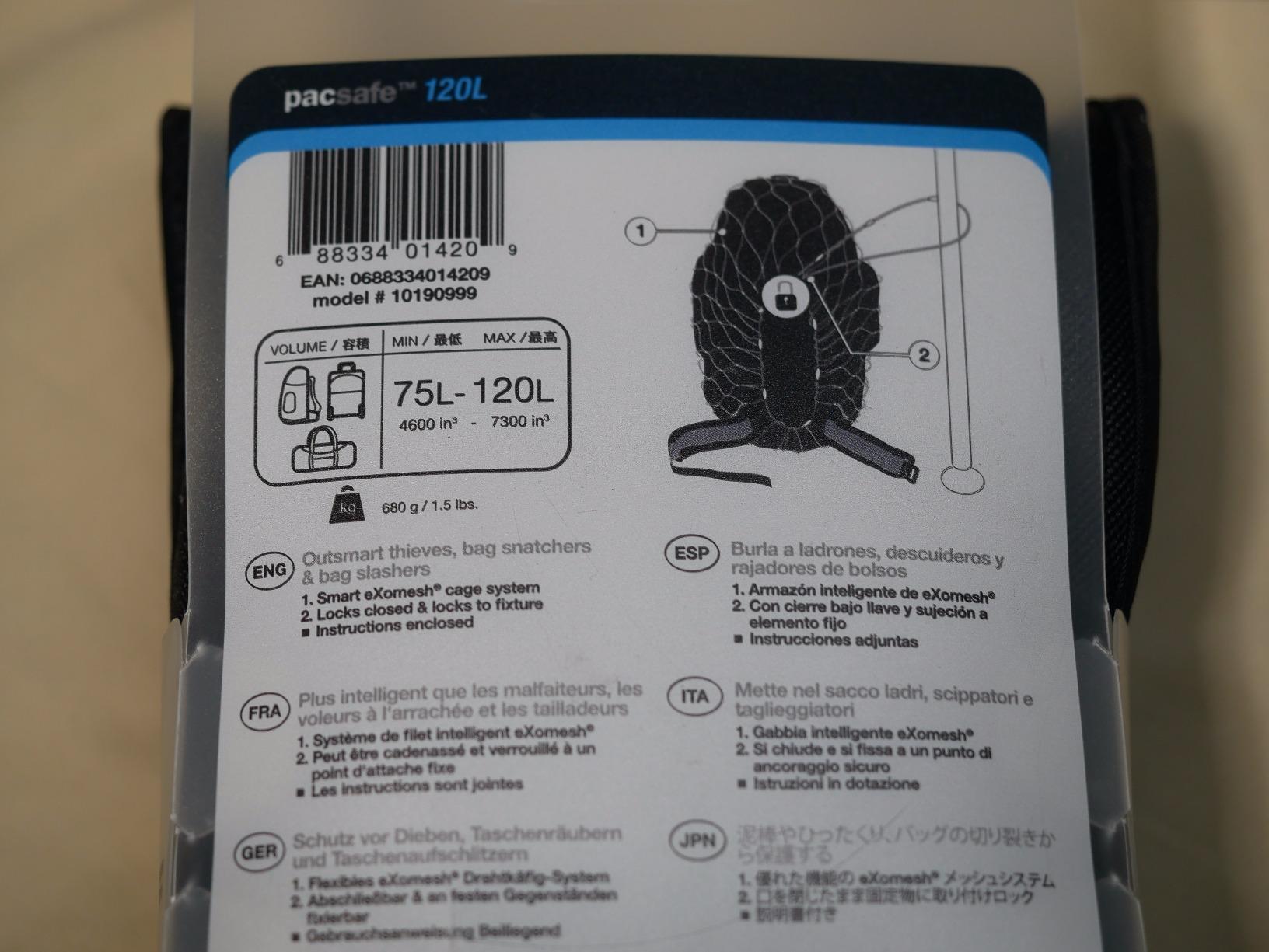 Amazon.com | Pacsafe 120L Backpack and Bag Protector, Steel | Luggage Locks