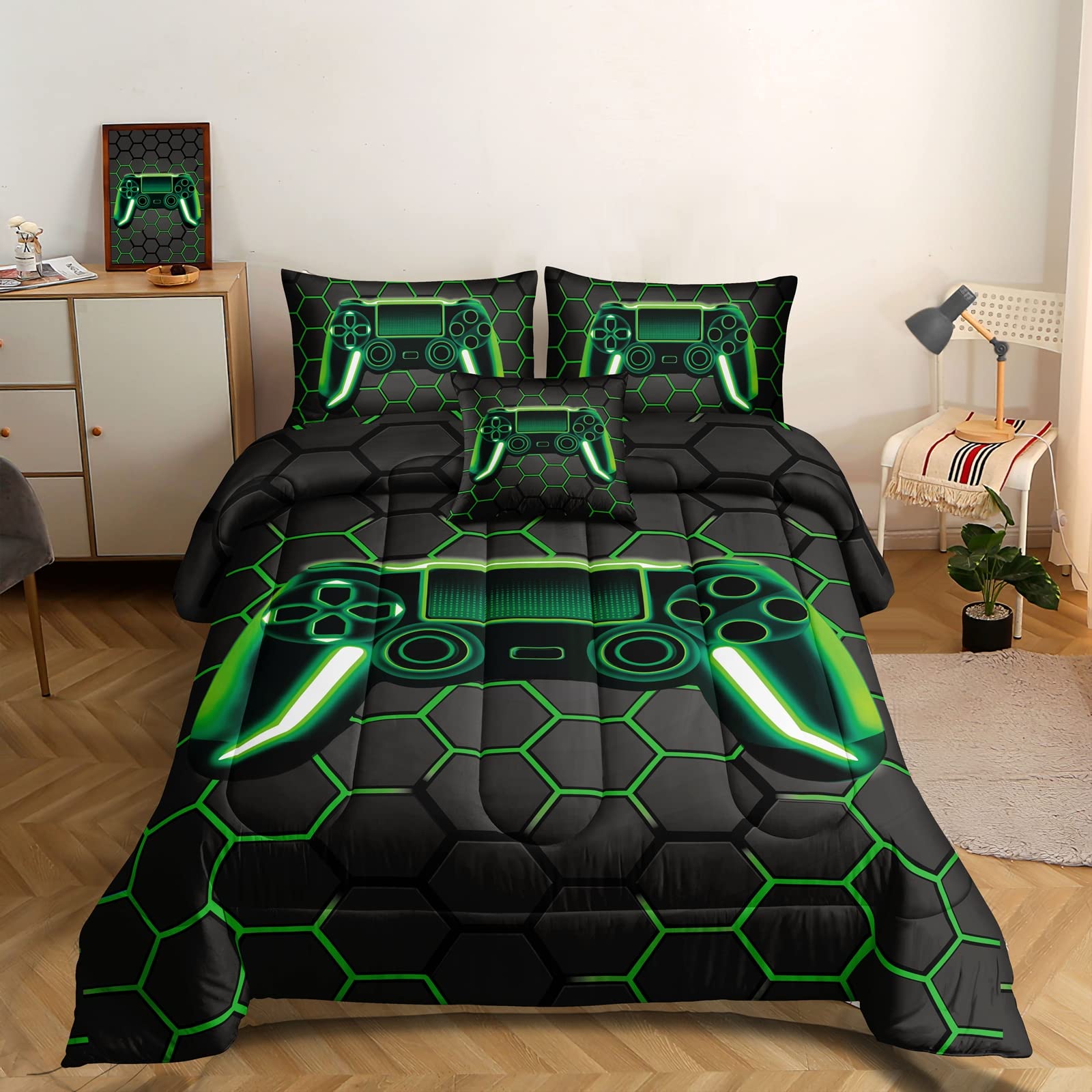 Amazon.com: ROWADALO 5 Pieces Gaming Bedding Set for Boys Gamer ...