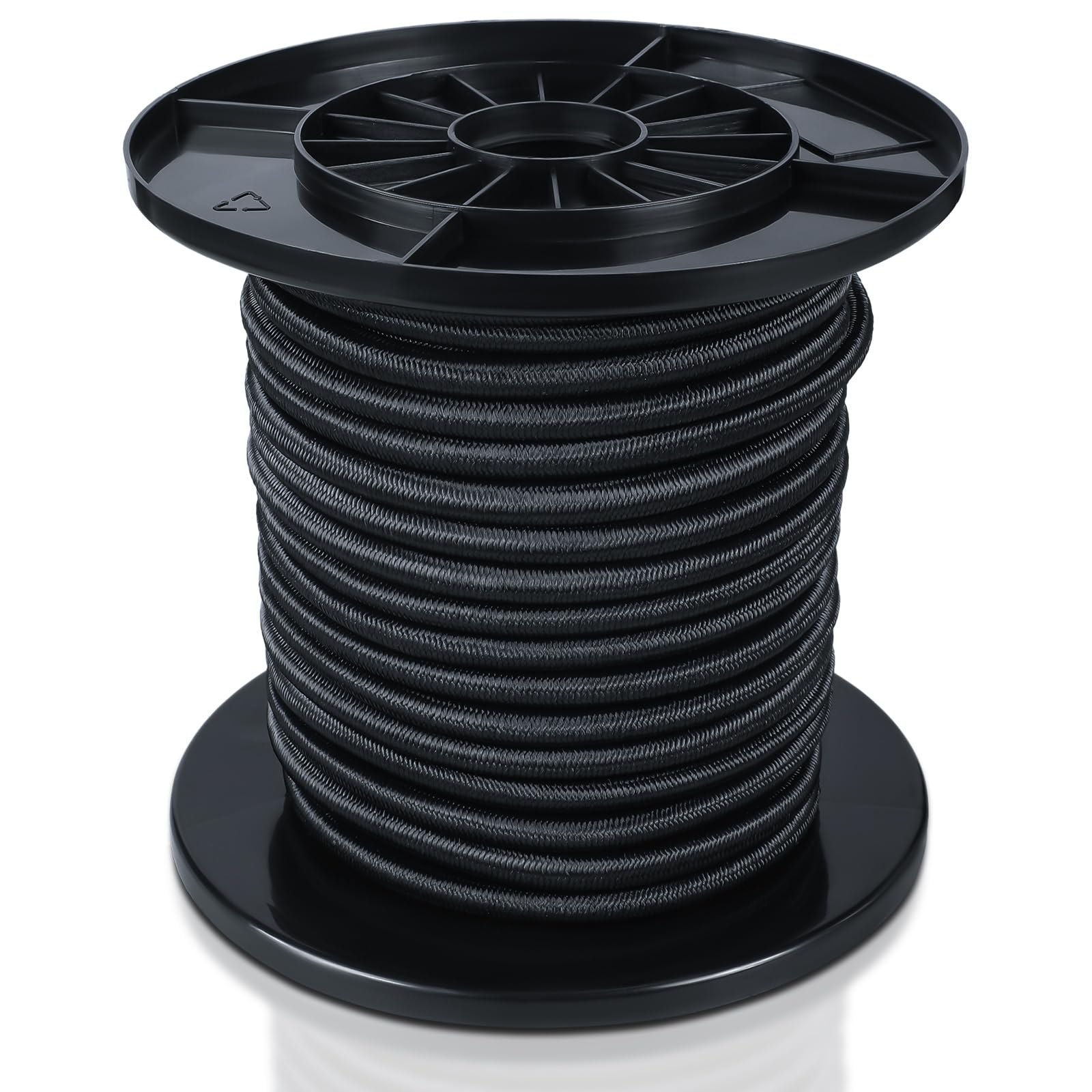 Snapklik.com : 1/4 Inch 100ft Shock Cord, Black Elastic Cord, Marine ...