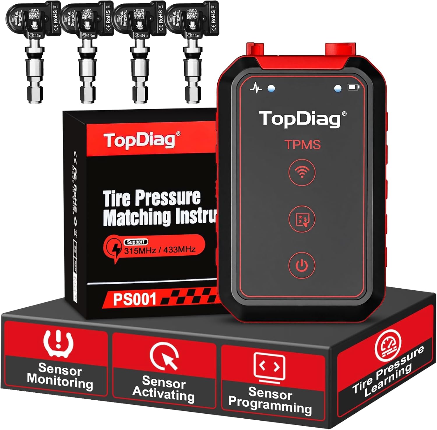 Topdiag Ps001 Tpms Programming Tool 2024 Tpms Relearnprogrammmatchactivate Tool