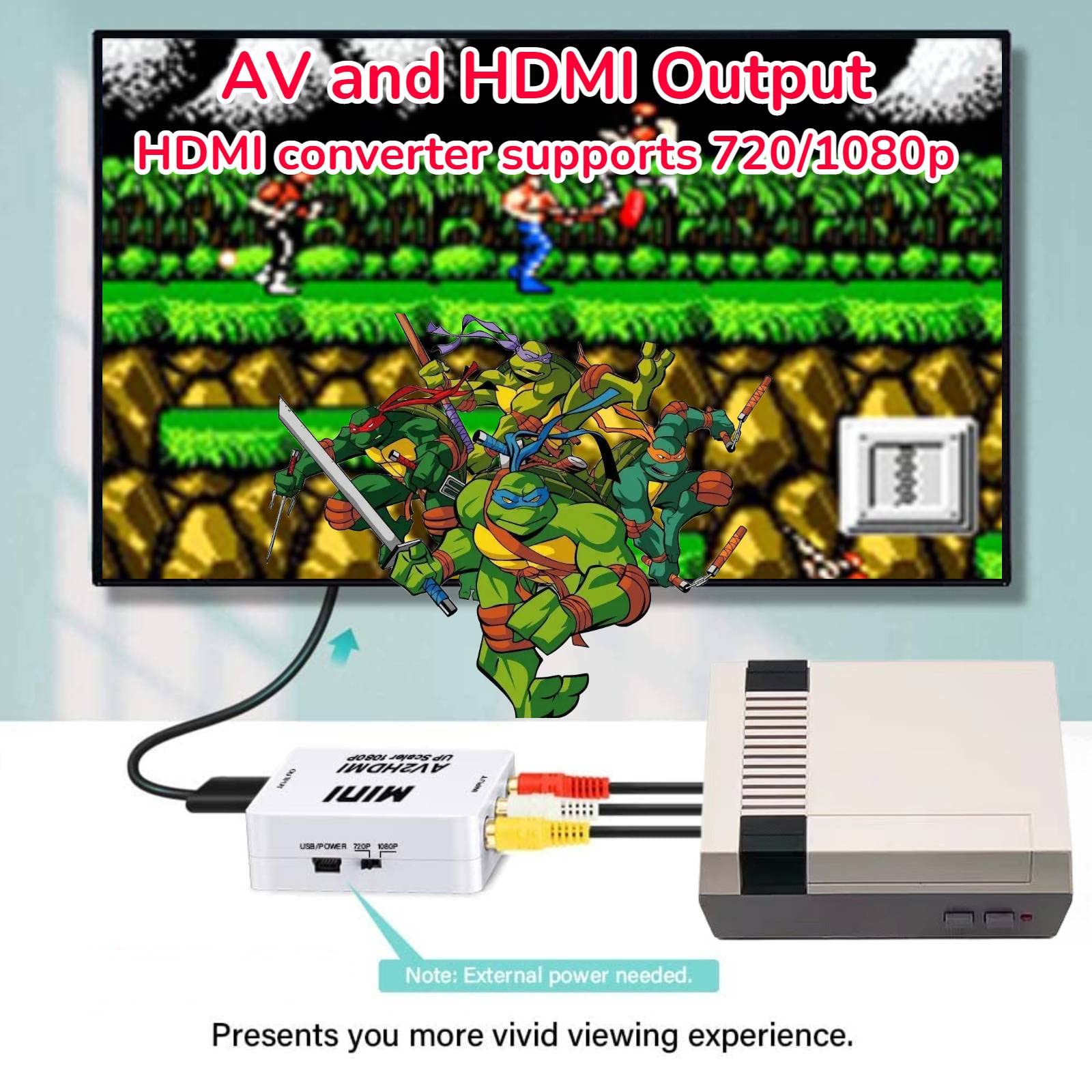 Retro Game Console,Classic Game System Built in 620 Games and 2 Classic ...