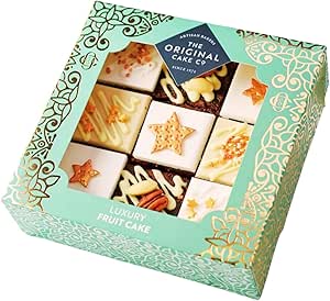 Christmas Cake Gift Box - 9 Piece Festive Fruit Cake - Rich In Sultanas ...