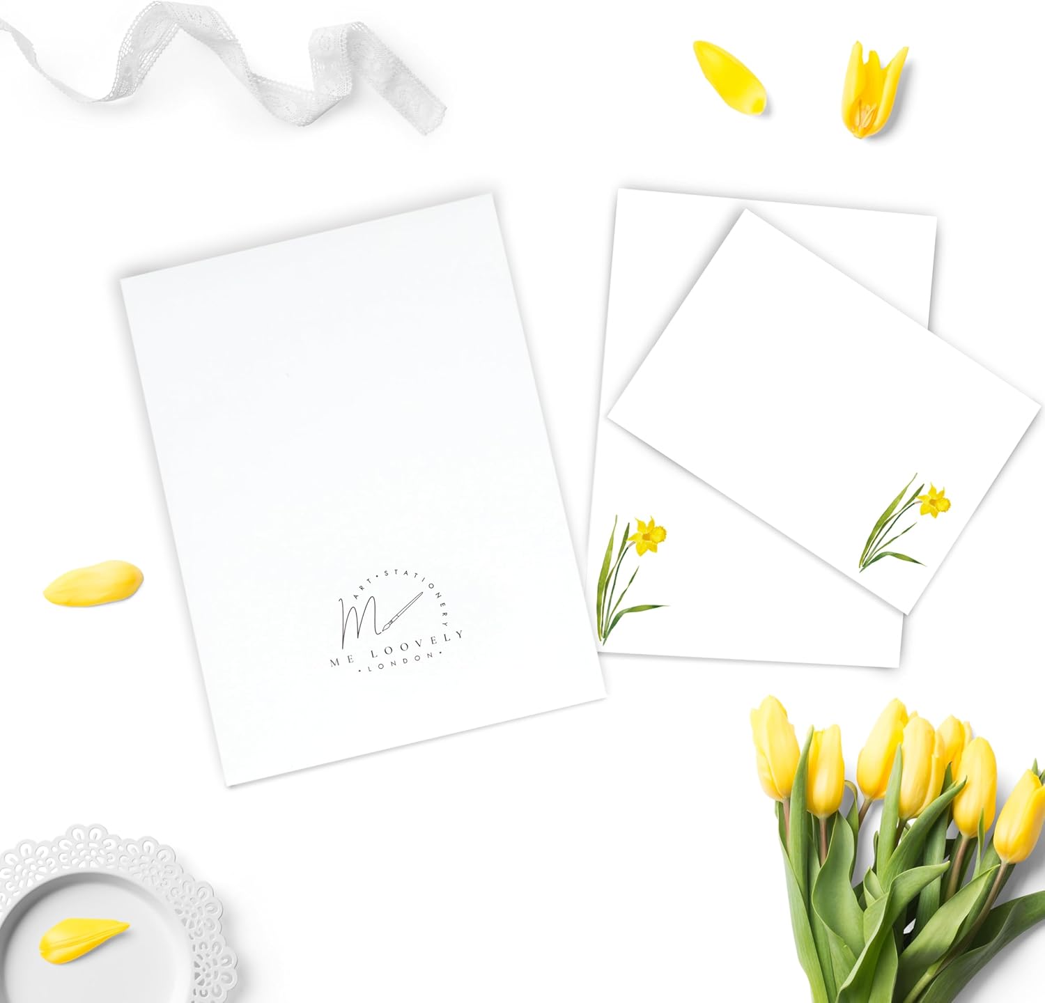 Me Loovely Yellow Daffodil Letter Writing Paper and Envelopes Sets A5 ...