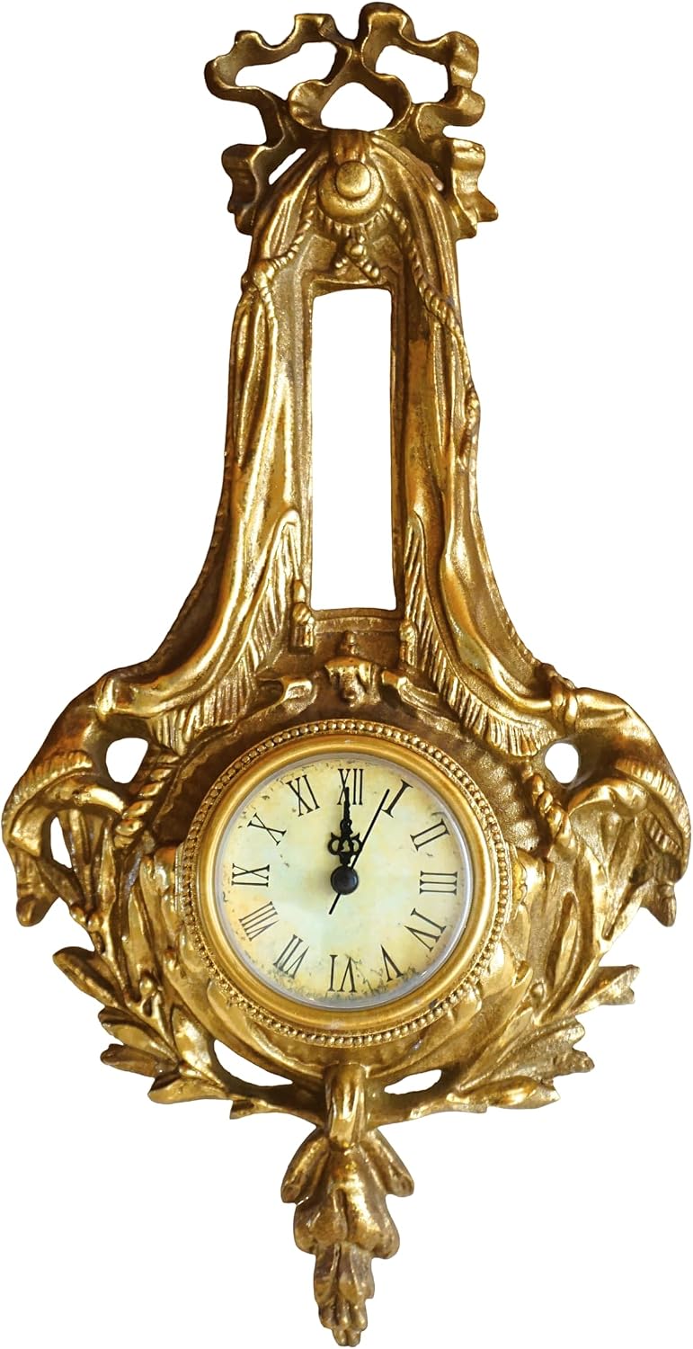 Classic Vintage Baroque Style Wall Clock – 32.5cm Antique Gold Ornate ...
