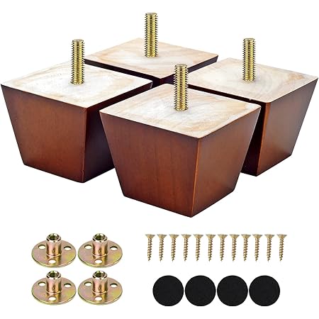 Amazon.com: AORYVIC Sofa Legs Square Bed Feet 2 inch Wood Replacement ...