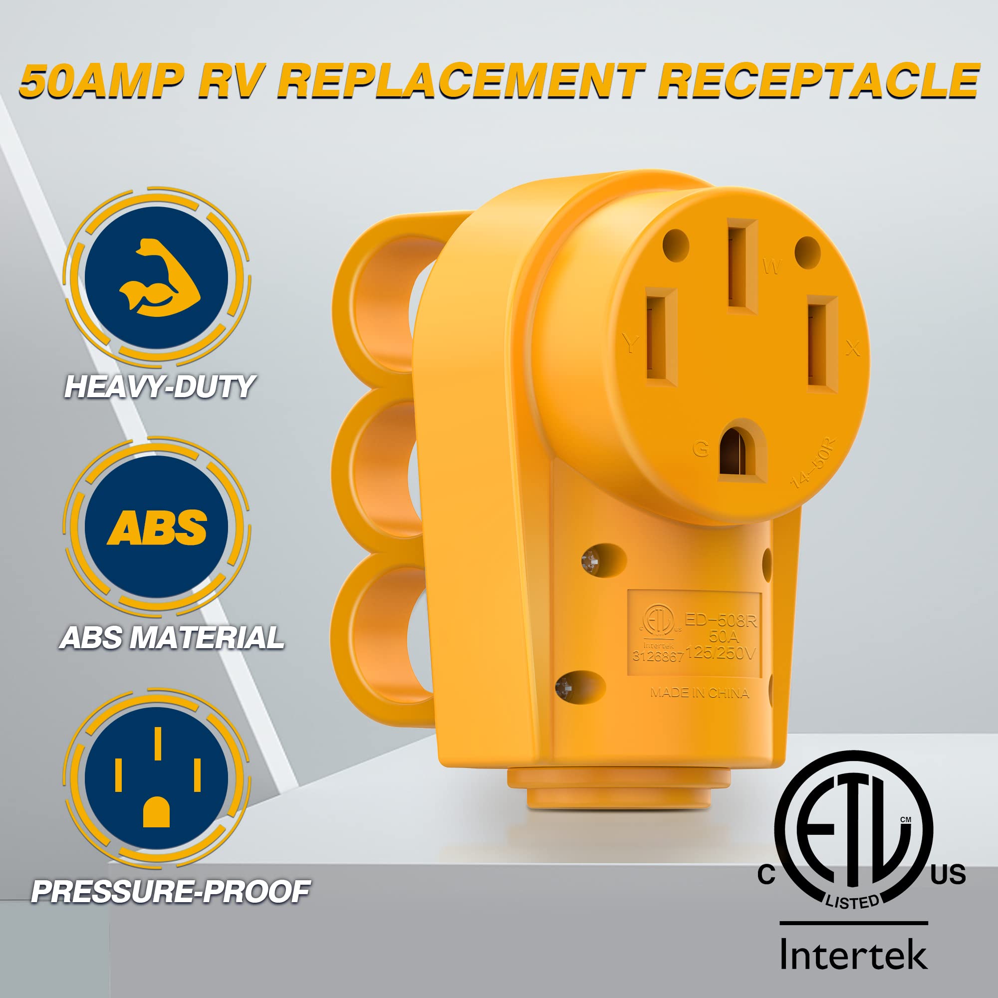 Snapklik.com : MICTUNING 50 Amp Heavy Duty RV Replacement Female Plug ...