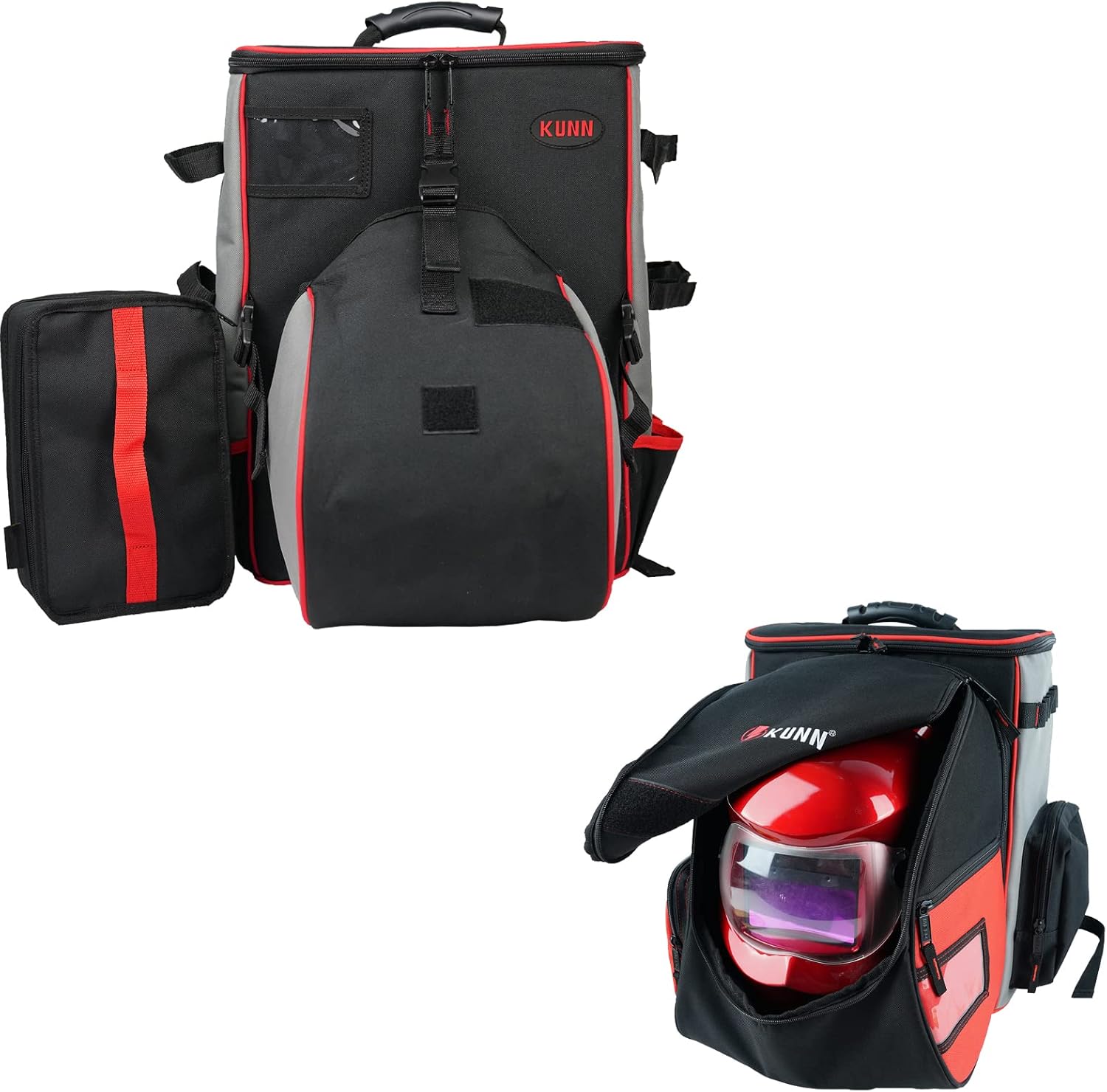 KUNN Welding Tool Backpack & Welder Bag with Detachable Helmet Bag ...