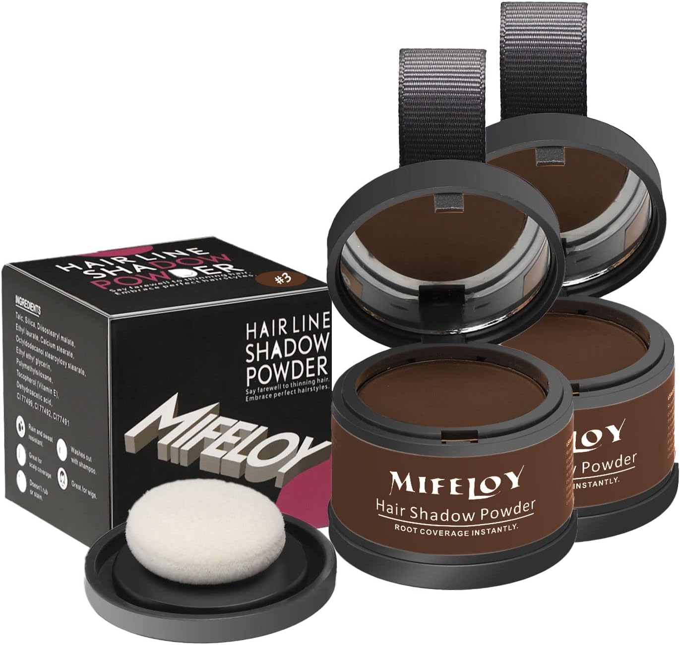 MIFELOY 2 Pcs Root Touch Up Powder, Cover Up Hair Color for Grays, Root ...