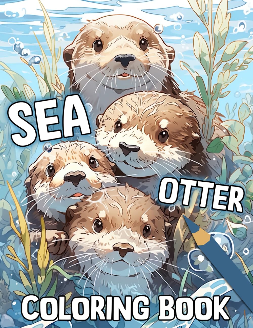 Amazon.com: Sea Otter Coloring Book: Funny and Cute Animal Coloring ...
