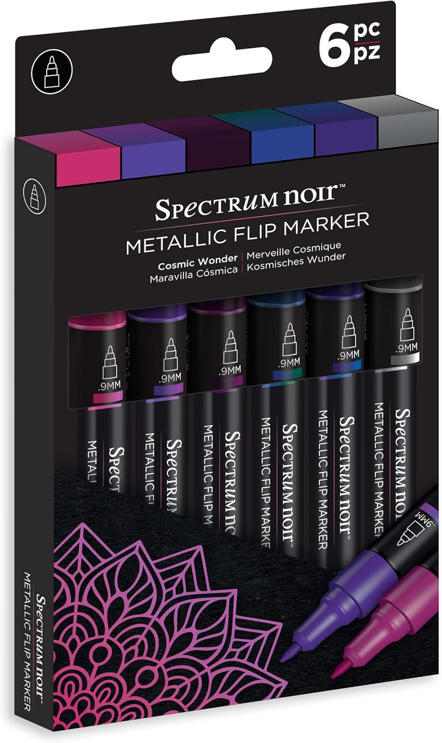Amazon.com: Spectrum Noir SN-MFLI-CWO6 Metallic Waterbased Flip Marker ...