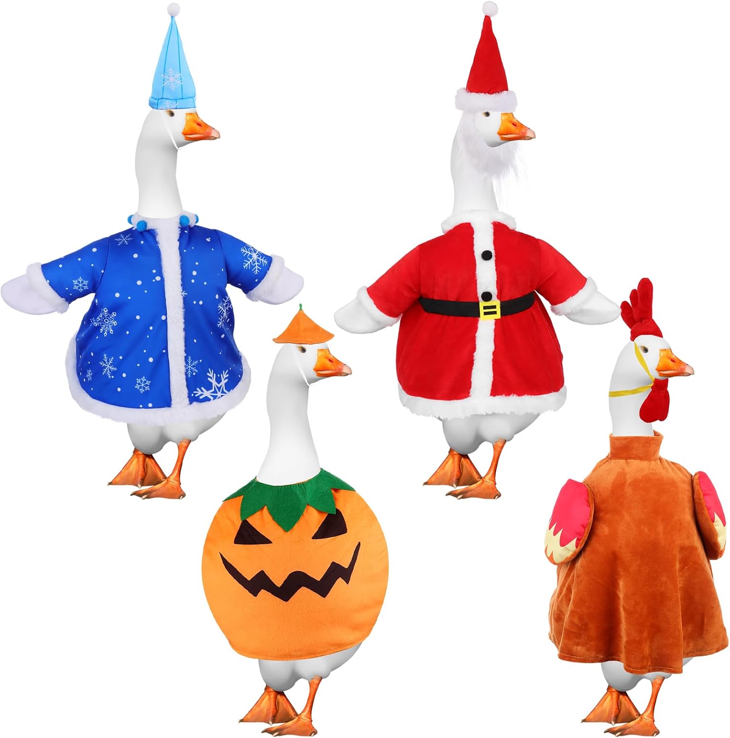 Amazon.com : 4 Set Halloween Porch Goose Outfits Holiday Porch Goose ...