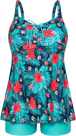 Amazon.com: Hanna Nikole Women Plus Size 2 Piece Swimsuits Tummy ...