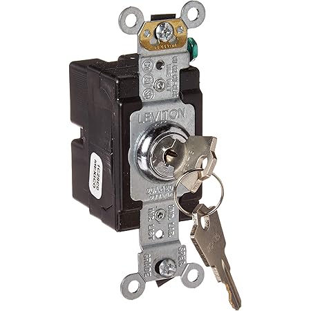Amazon.com: Leviton 1221-2KL 20 Amp, 120/277 Volt, Key Locking, Single ...