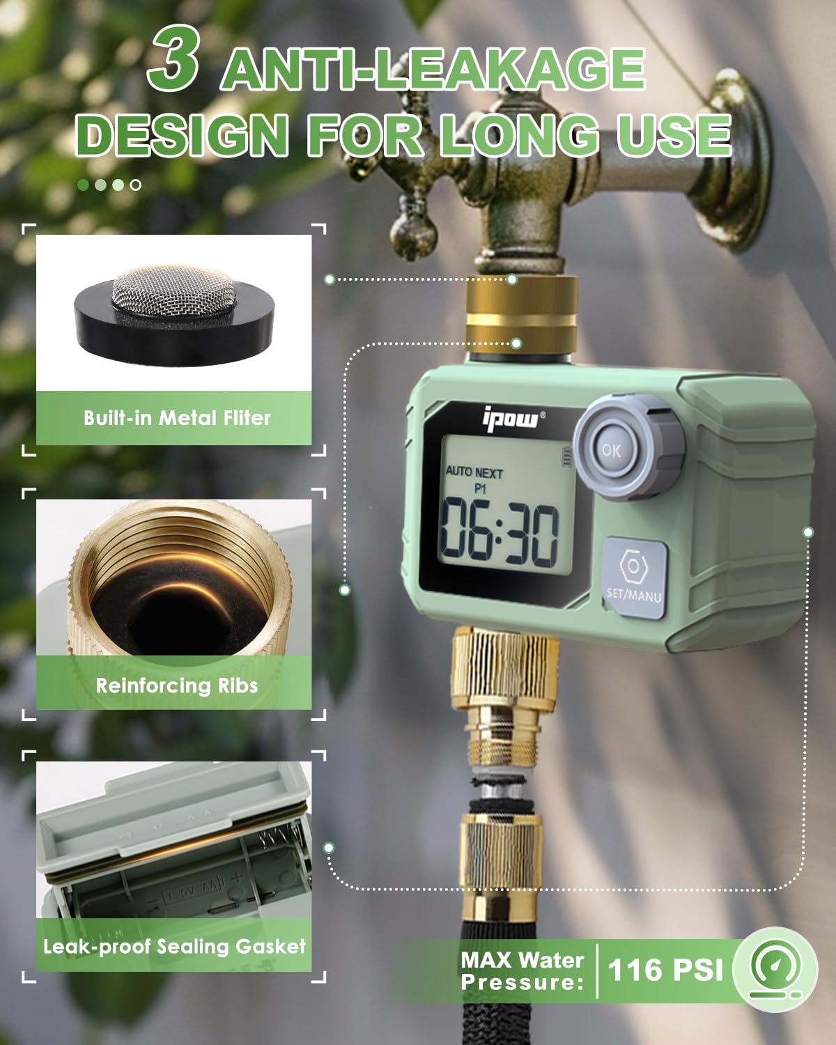 Snapklik.com : IPOW 24 Hours Duration Sprinkler Timer 3 Automatic ...