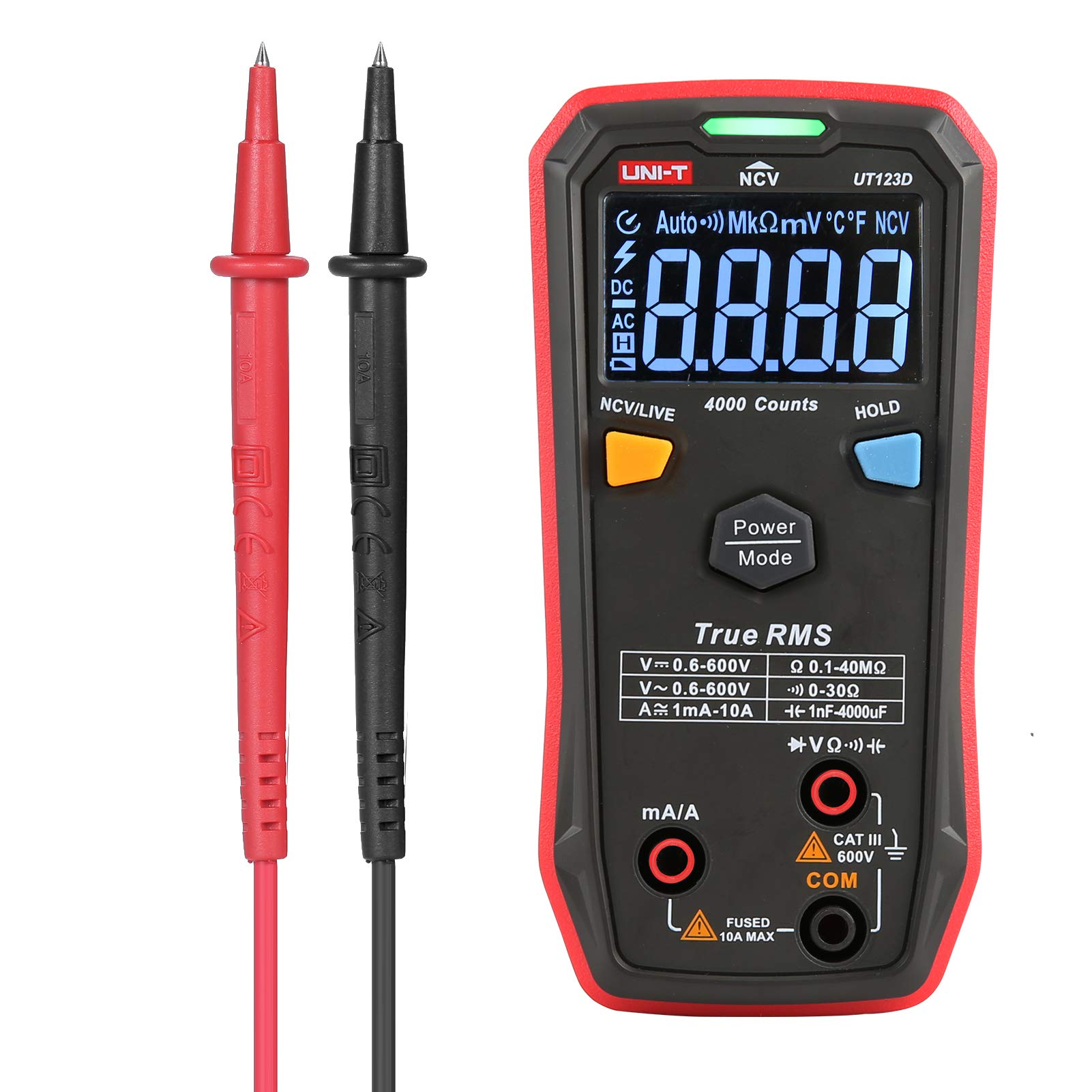Buy Bajiu Palm-sized Digital Multimeter AC/DC True-RMS Multimeter 4mF ...