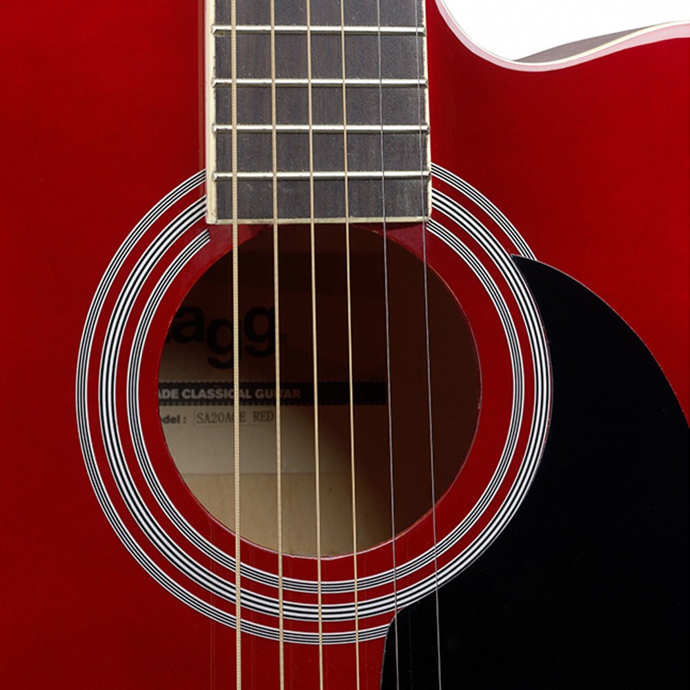 Red Acoustic Electric Guitar Fender California Series Newporter Player