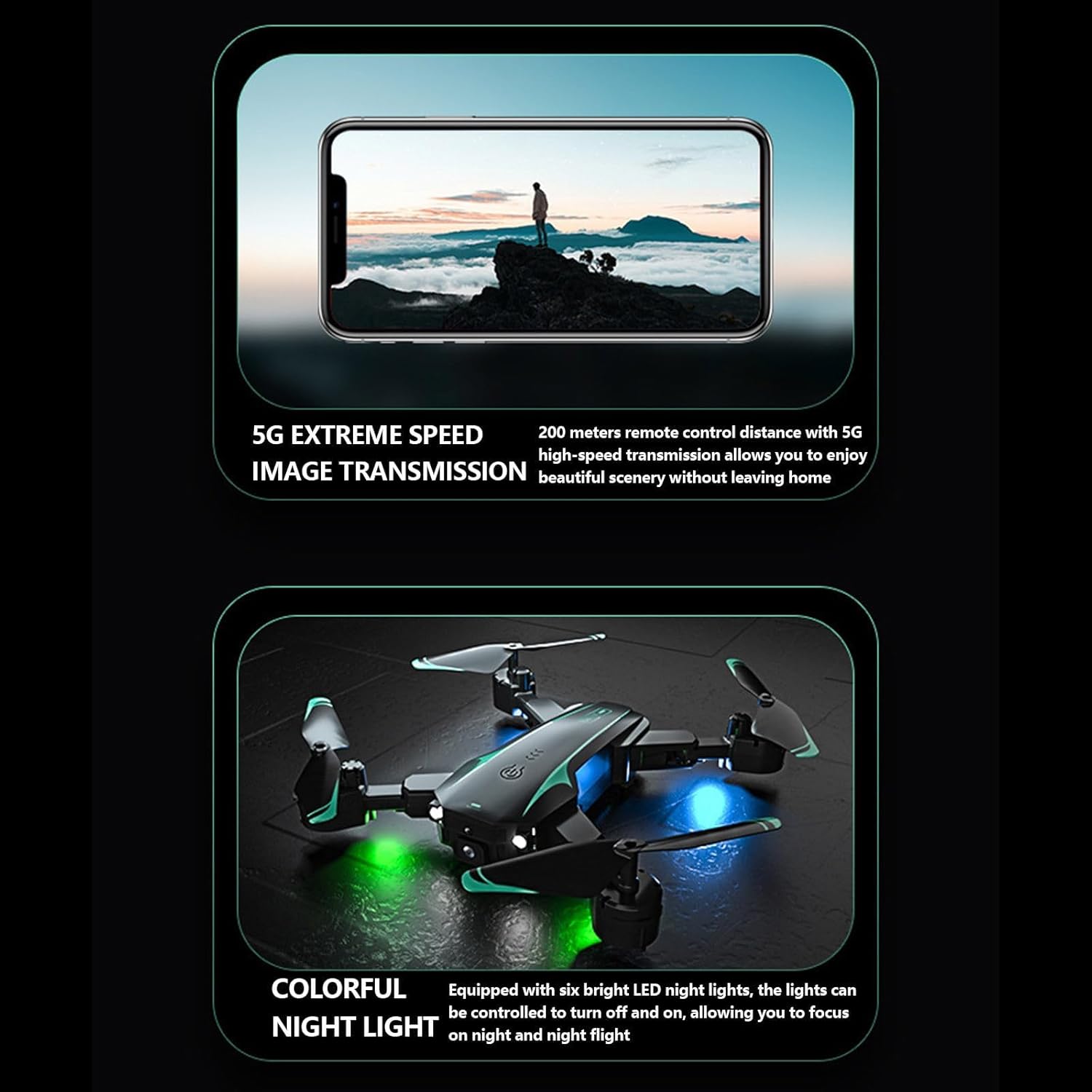 RKSTD Remote Control Drone, Altitude Hold Headless Mode, Foldable FPV ...