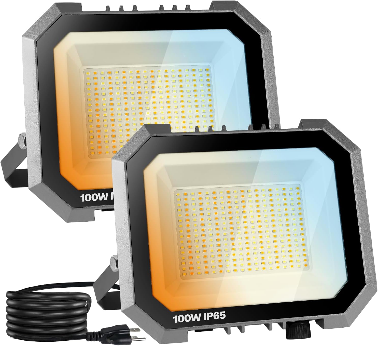 Leddictive 2 Pack LED Flood Lights Outdoor, 3CCT 3000/4000/6000K ...