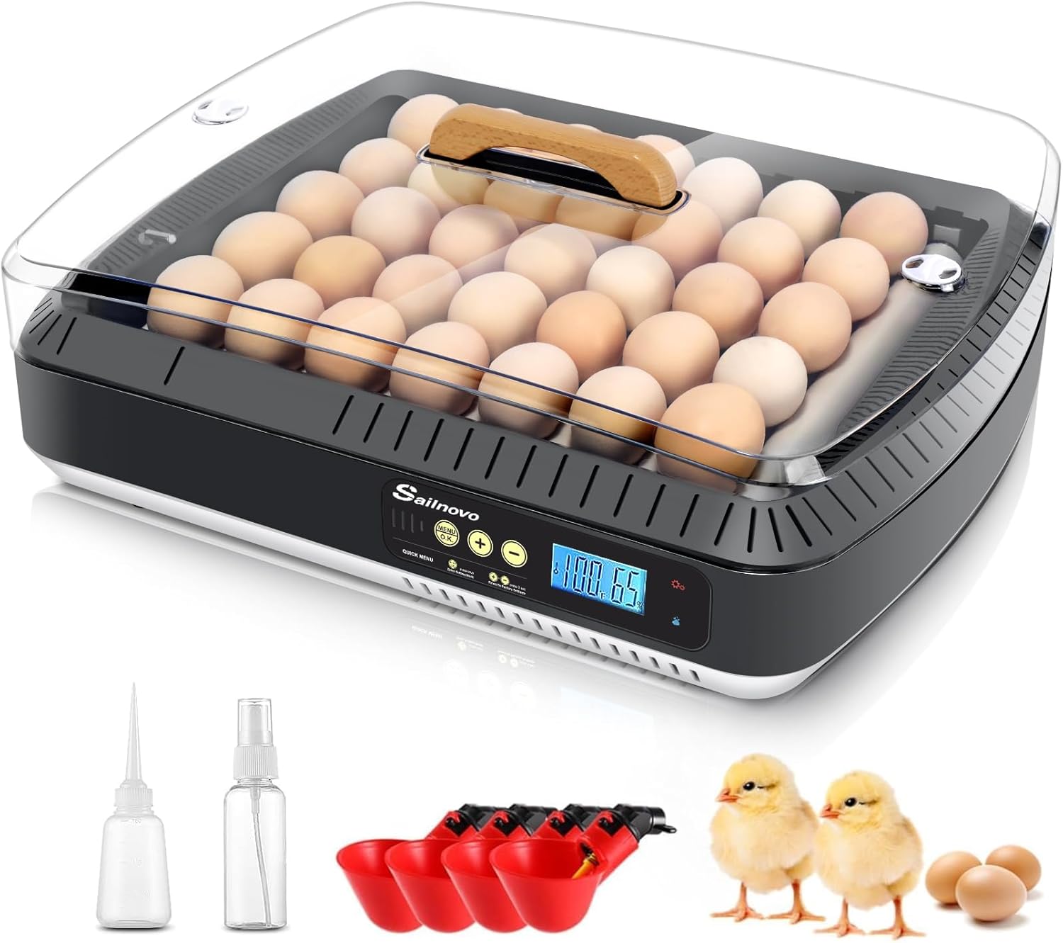 Amazon.com: Sailnovo Egg Incubators for Hatching 35-56 Egg Incubator ...