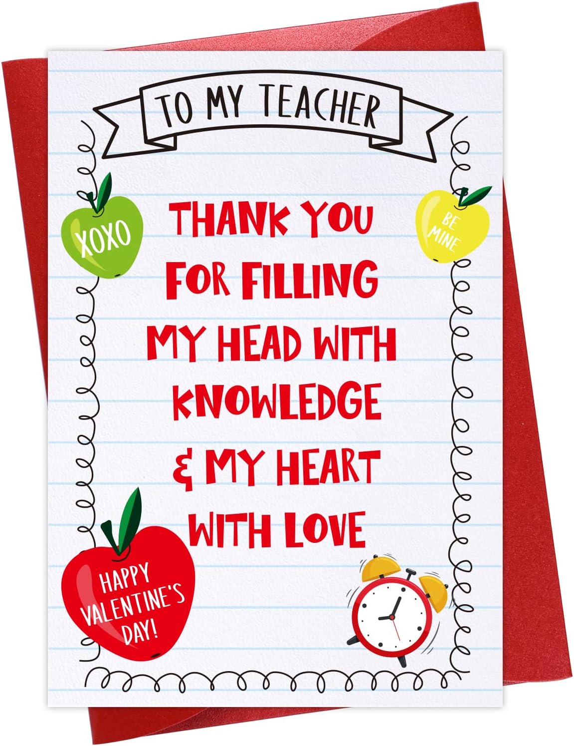 Amazon.com : PETCEE Teacher Valentine's Day Cards: 4x6 inches, Modern ...