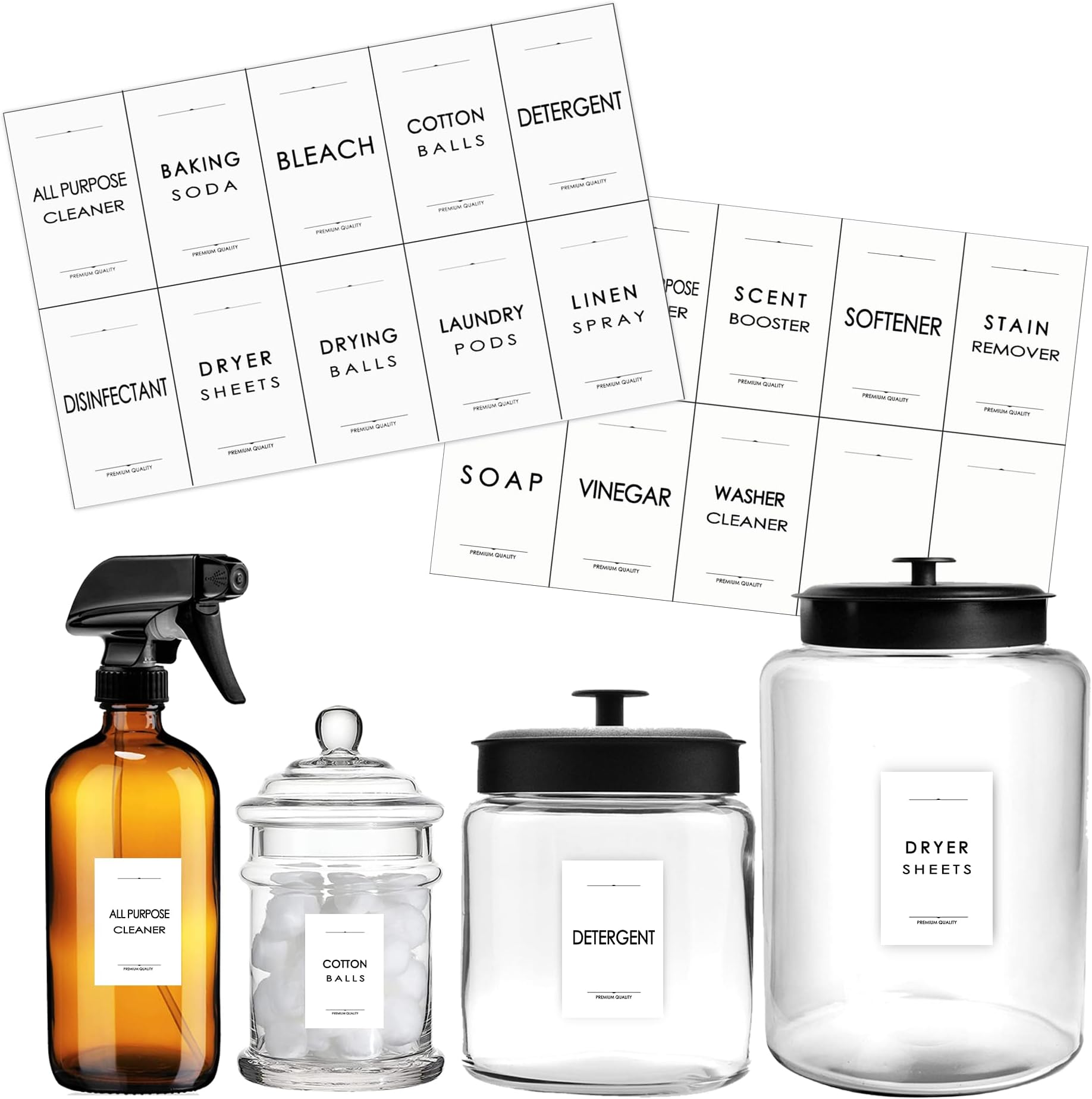 Amazon.com: Minimalist Laundry Room Labels, Modern Cleaning Label for ...