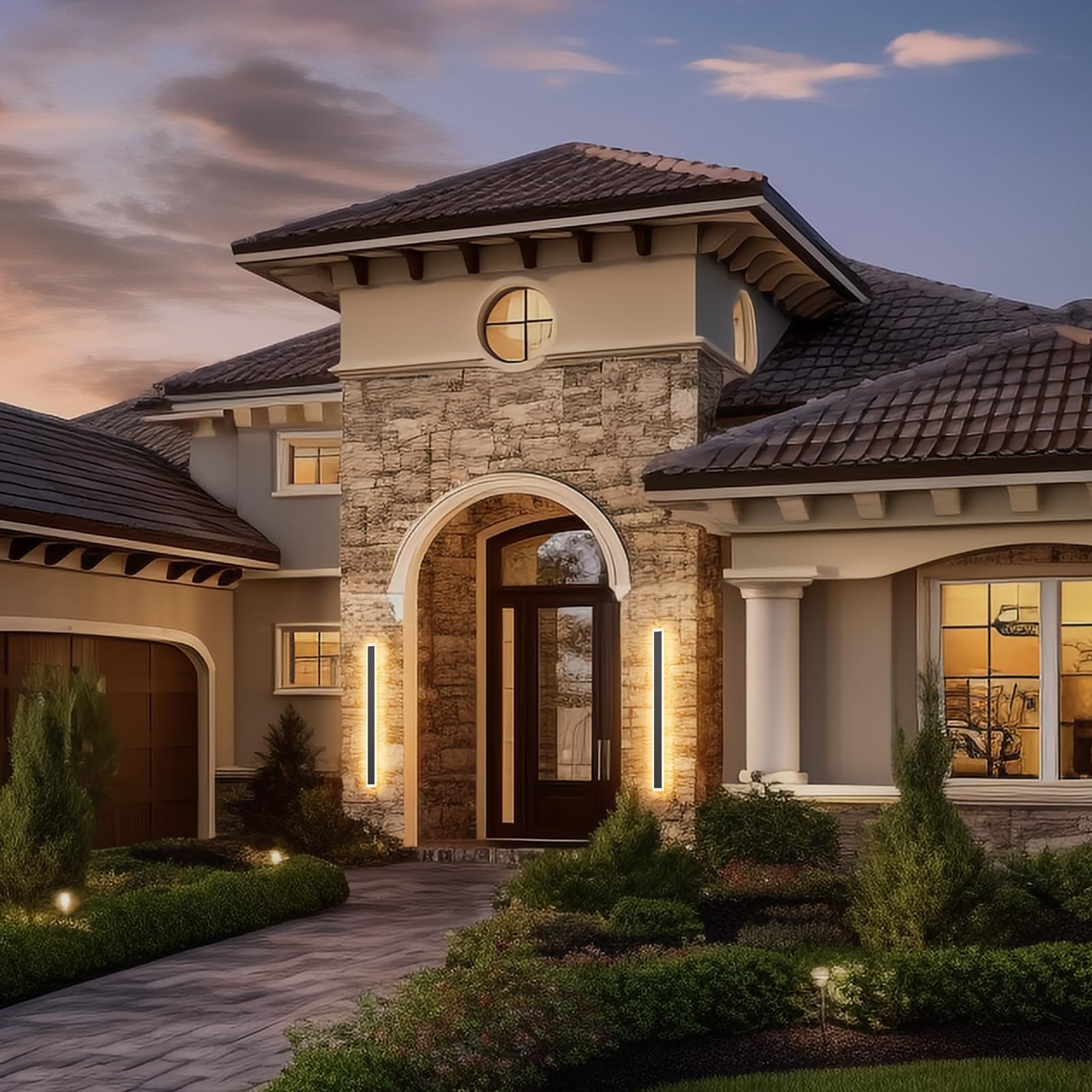 Tipace 2 Pack 47.2IN Long Outdoor LED Wall Lights,3000K Wall Light ...