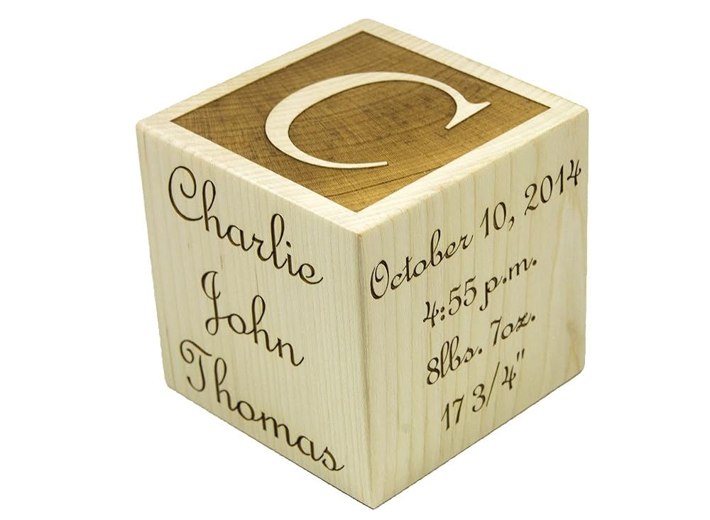 Amazon.com: Personalized Wooden Baby Block by Little Wooden Wonders : Baby