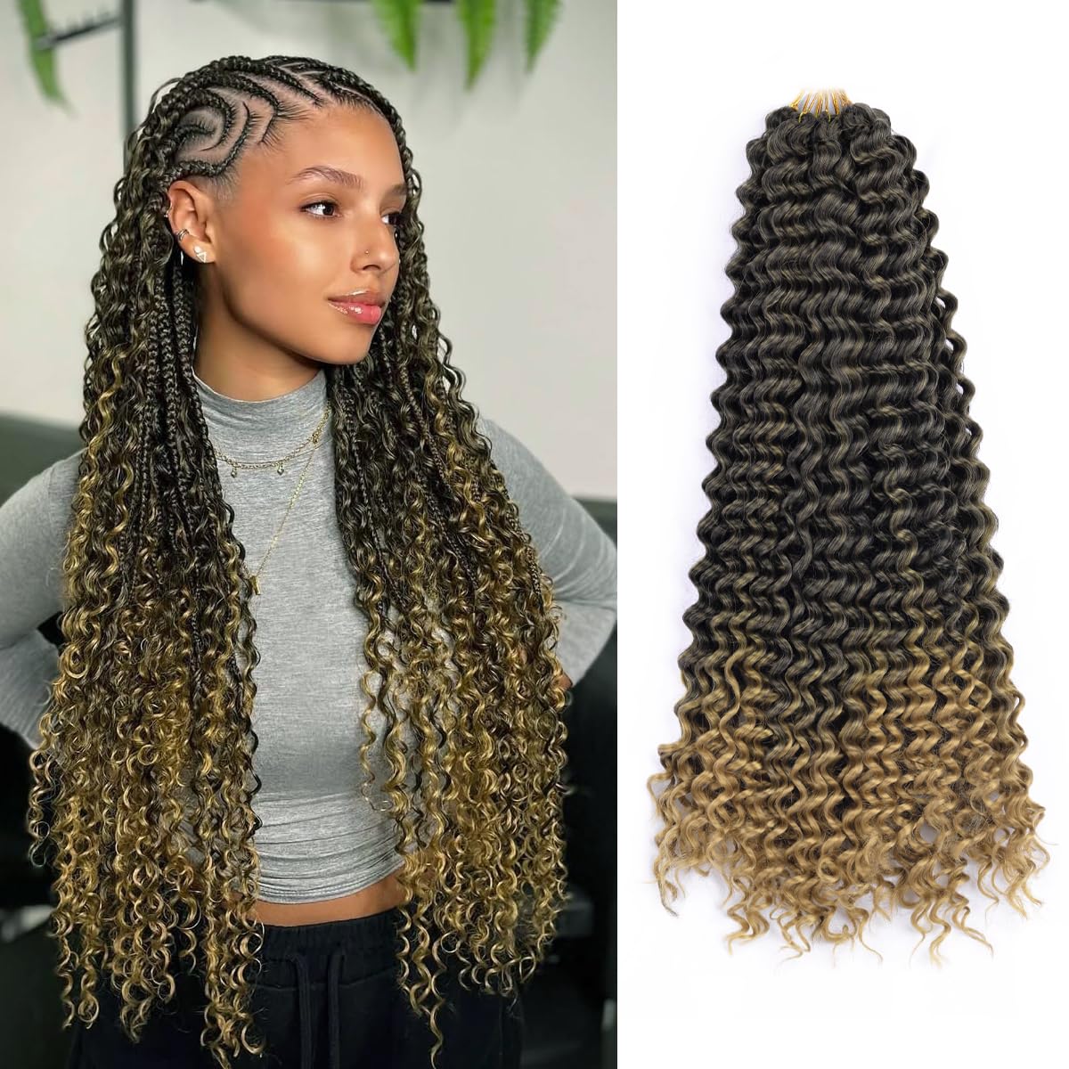 Amazon.com : Curly Crochet Hair,22Inch 6Packs Deep Curly Braiding Hair ...