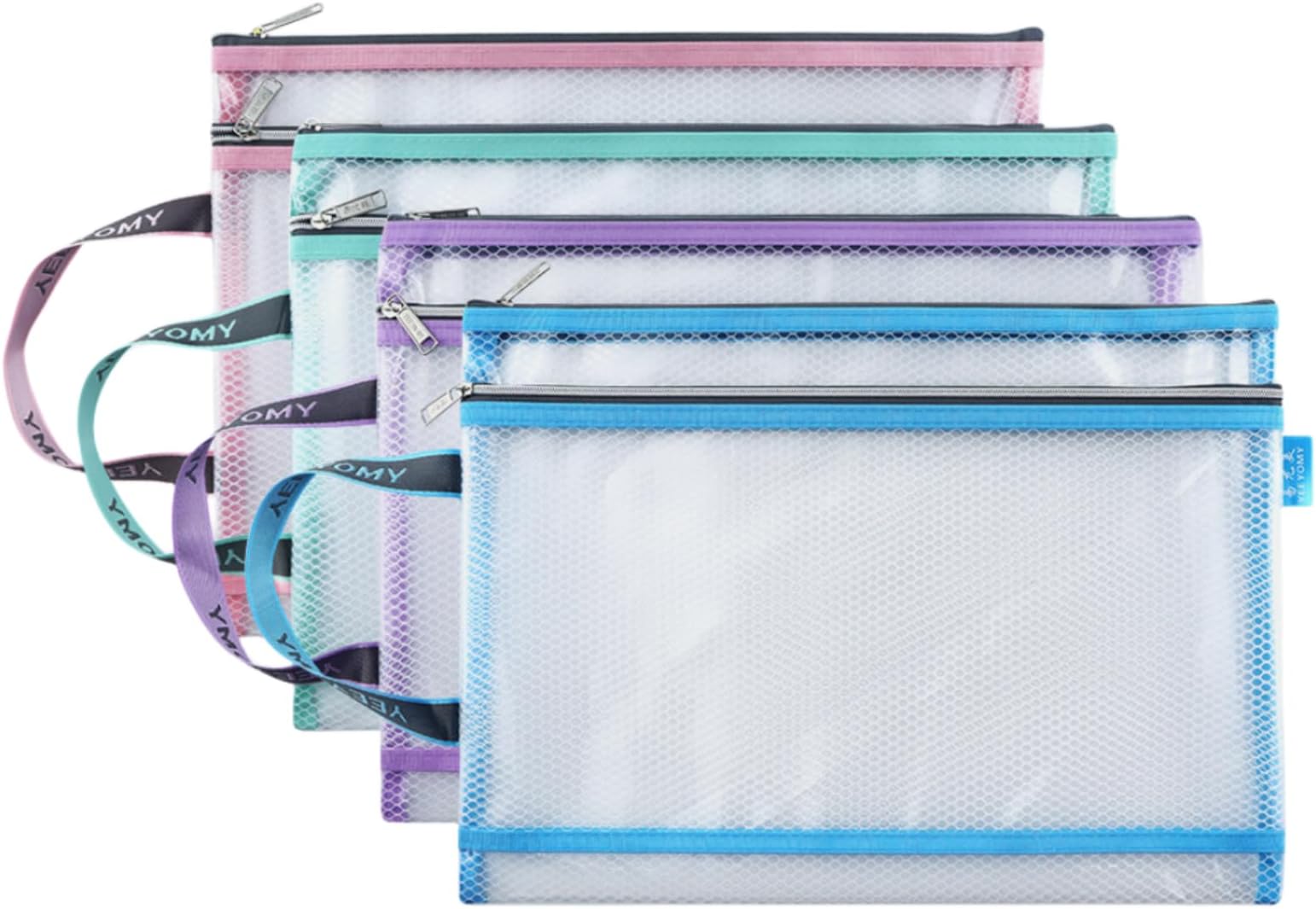 Amazon.com : PerKoop Mesh Zipper Pouch with Handle Zipper Mesh Bag A4 ...