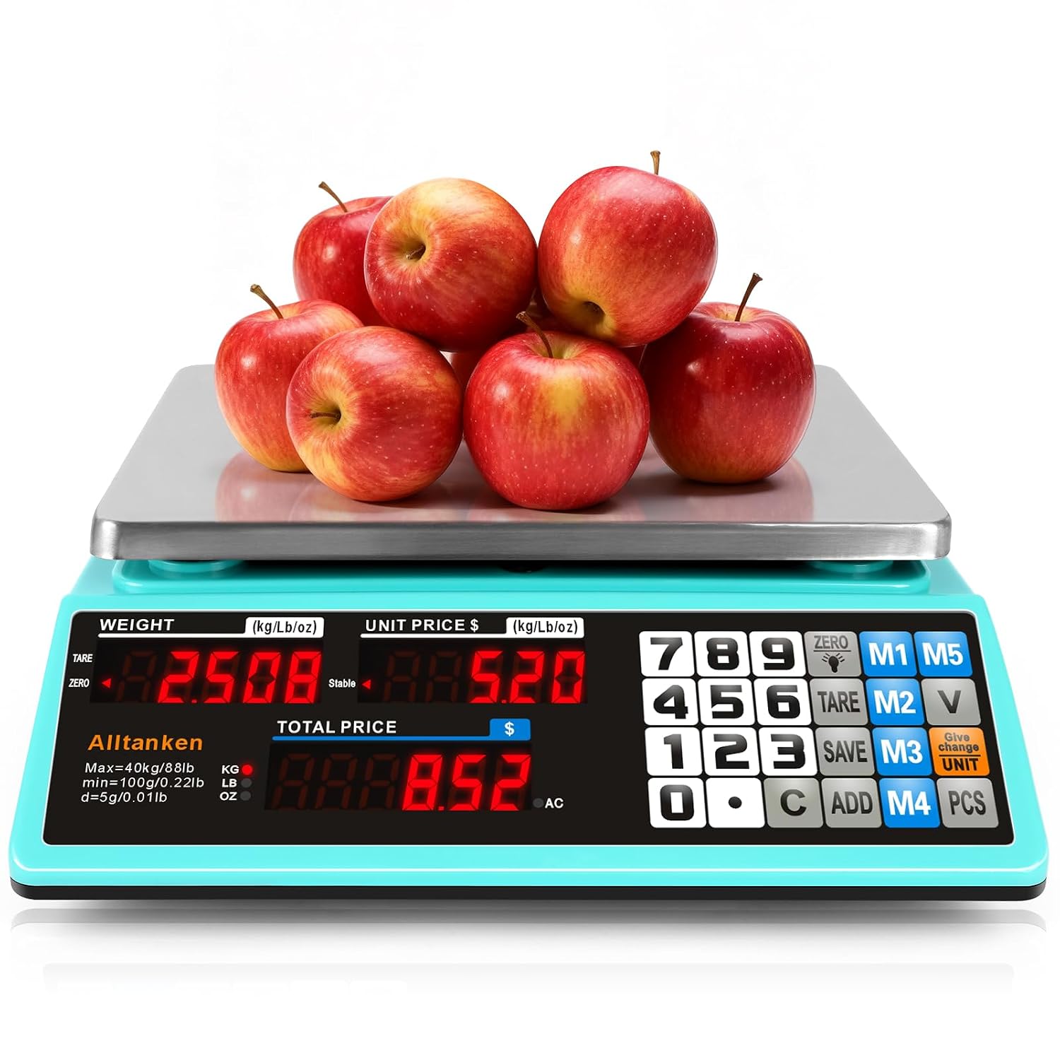 Alltanken 40KG Commercial Food Scale, Price Computing Scale with lb/kg ...