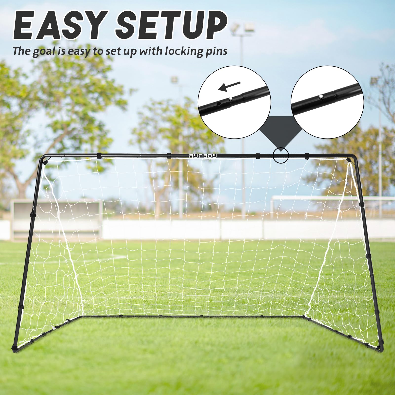 Snapklik.com : RUNBOW Kids Soccer Goals For Backyard, 6x4 9x9FT Metal ...