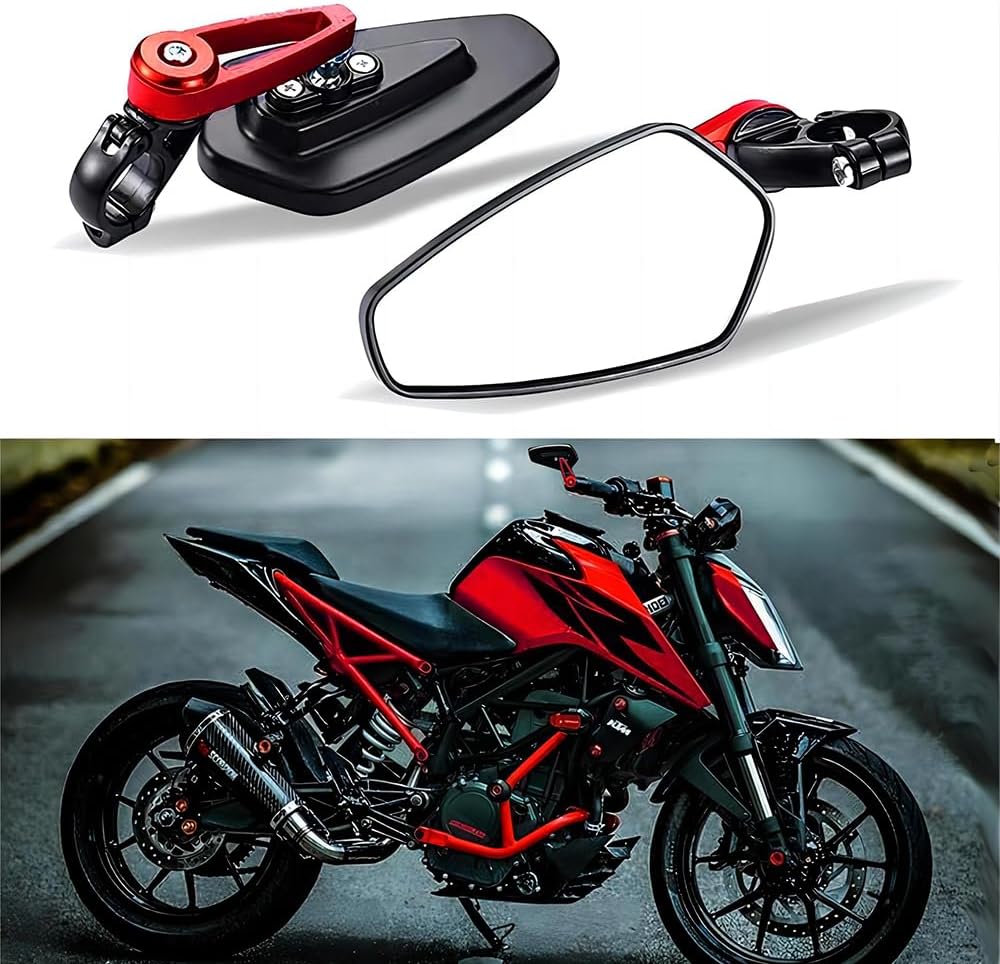 Amazon.com: Universal Black Motorcycle Mirrors Bar End Side Mirror ...