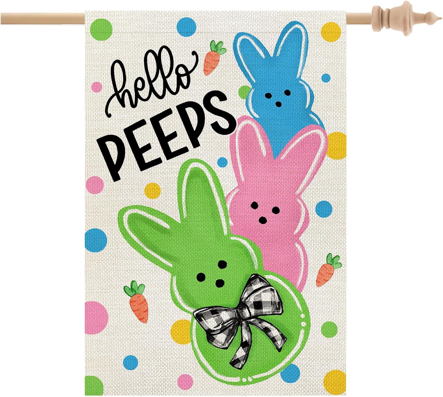 Amazon.com : CROWNED BEAUTY Easter House Flag Peeps Bunny 28x40 Inch ...