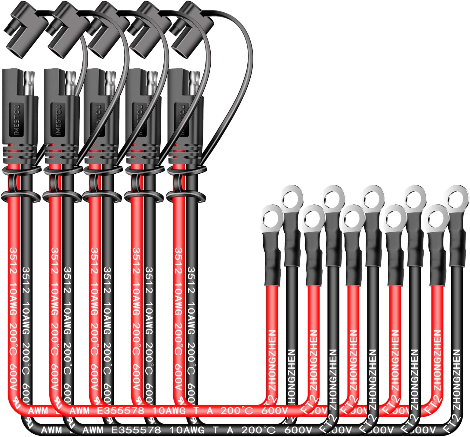Amazon.com: BESULEN 18AWG SAE Battery Connector Cable, Cord Adapter ...