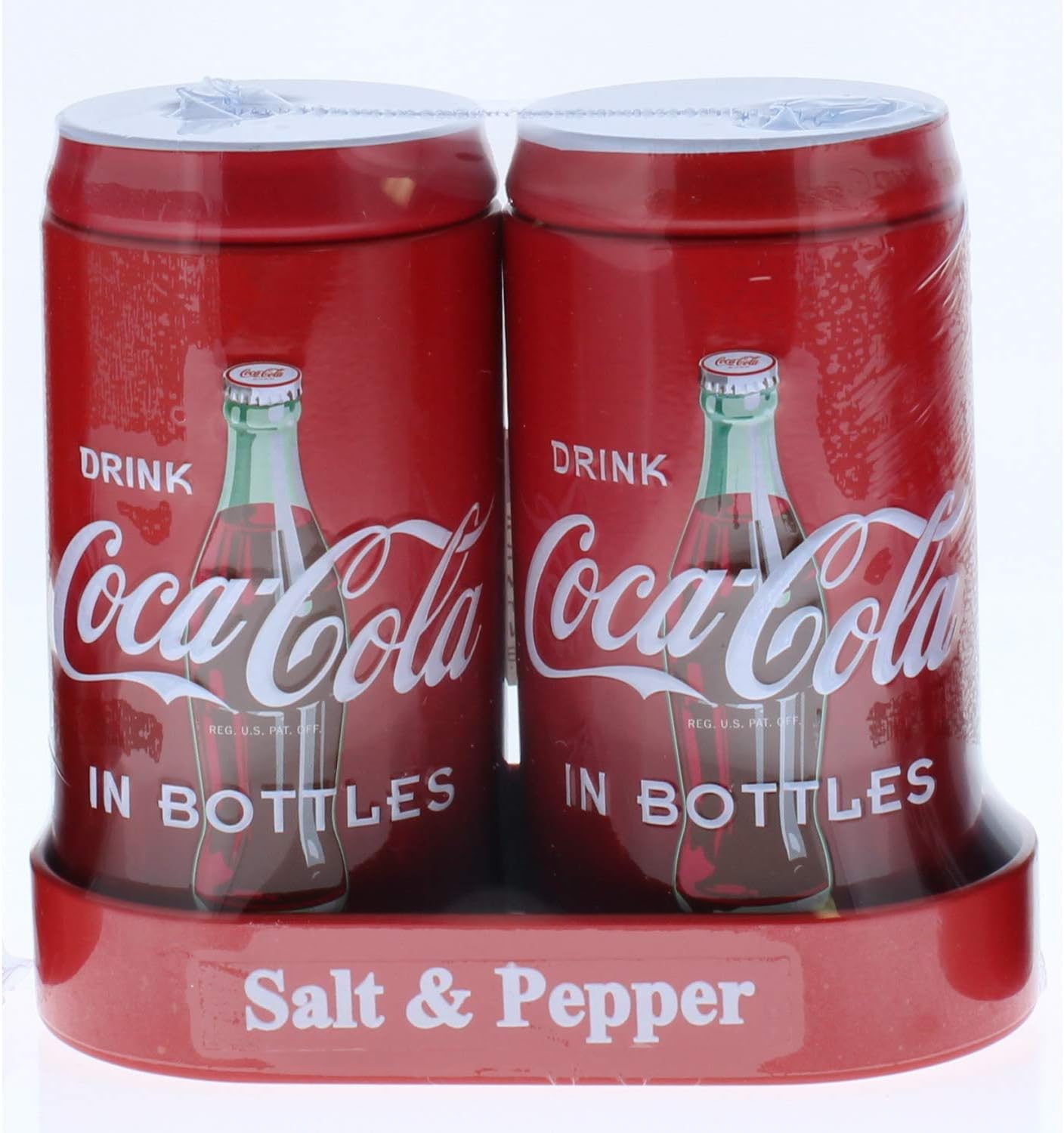 Amazon.com: TableCraft Coca-Cola Salt and Pepper Shaker Set with Chrome ...