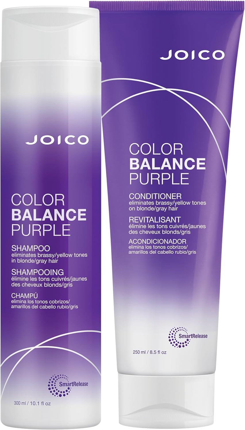 Joico Color Balance Purple Shampoo 10.1 fl oz + Purple Conditioner 10.1 ...