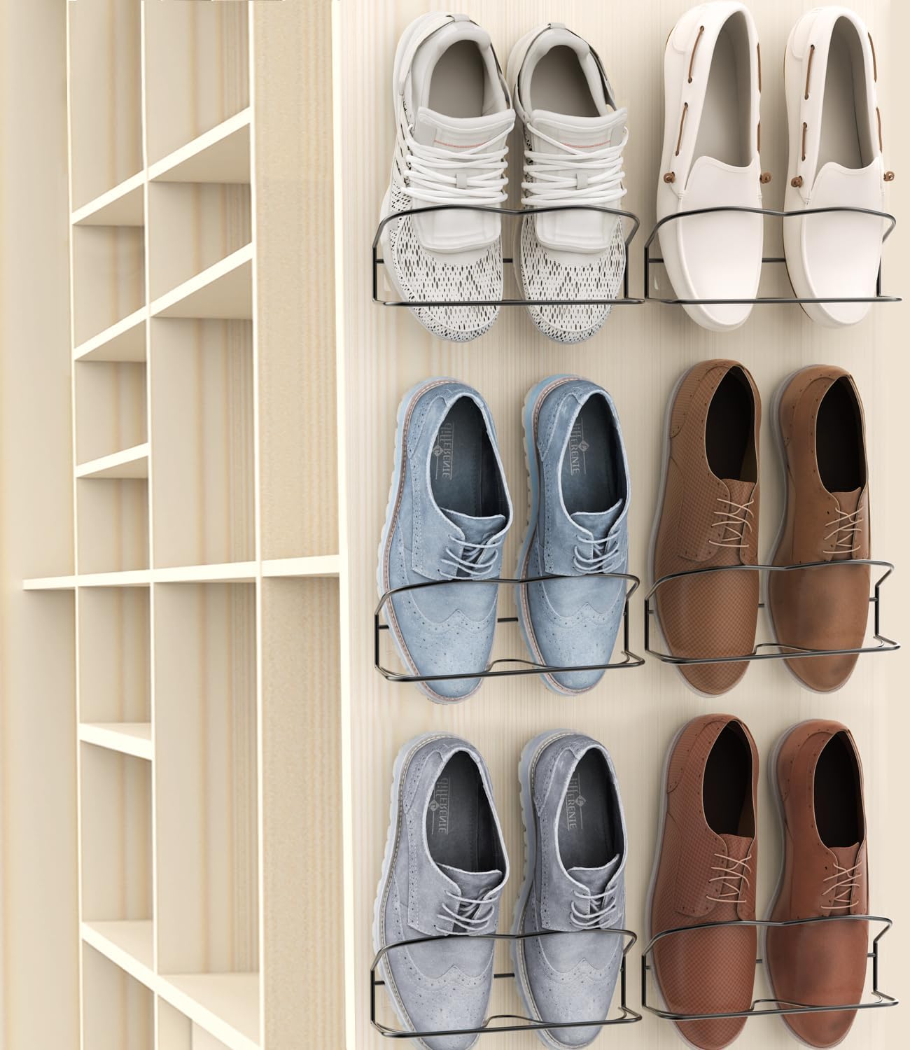 Amazon.com: MyGift Set of 4 Rustic Burnt Solid Wood Hanging Shoe ...