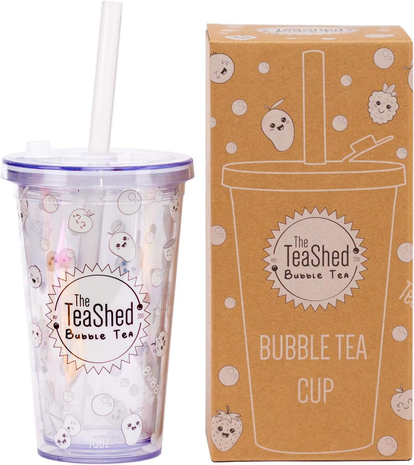 ALINK 2-Pack 24 oz Boba Cup Bubble Tea Cups, Reusable Mason Jar Cups ...