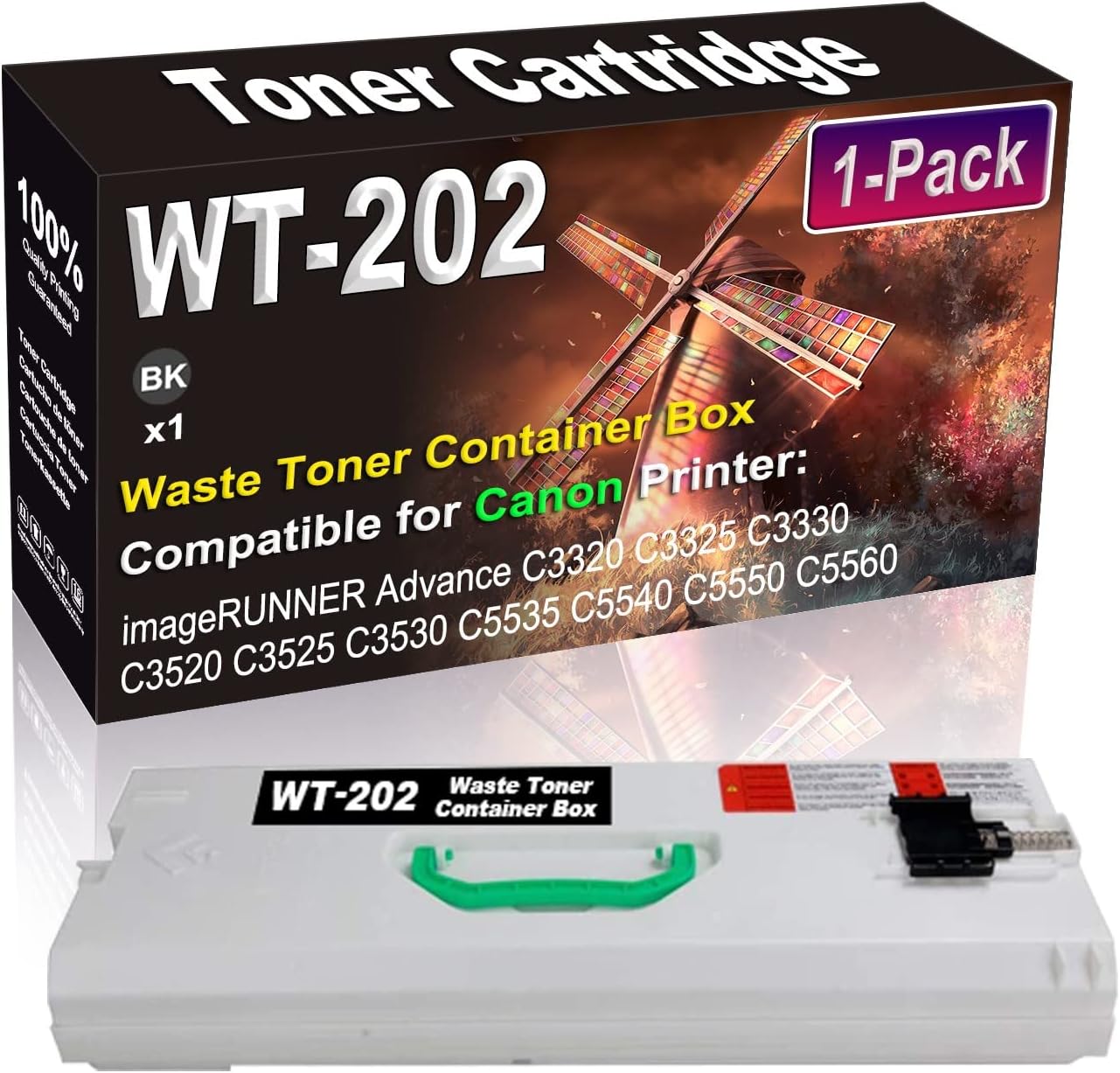 Amazon.com: 1-Pack (Black) Compatible High Yield WT-202 WT202 Waste ...