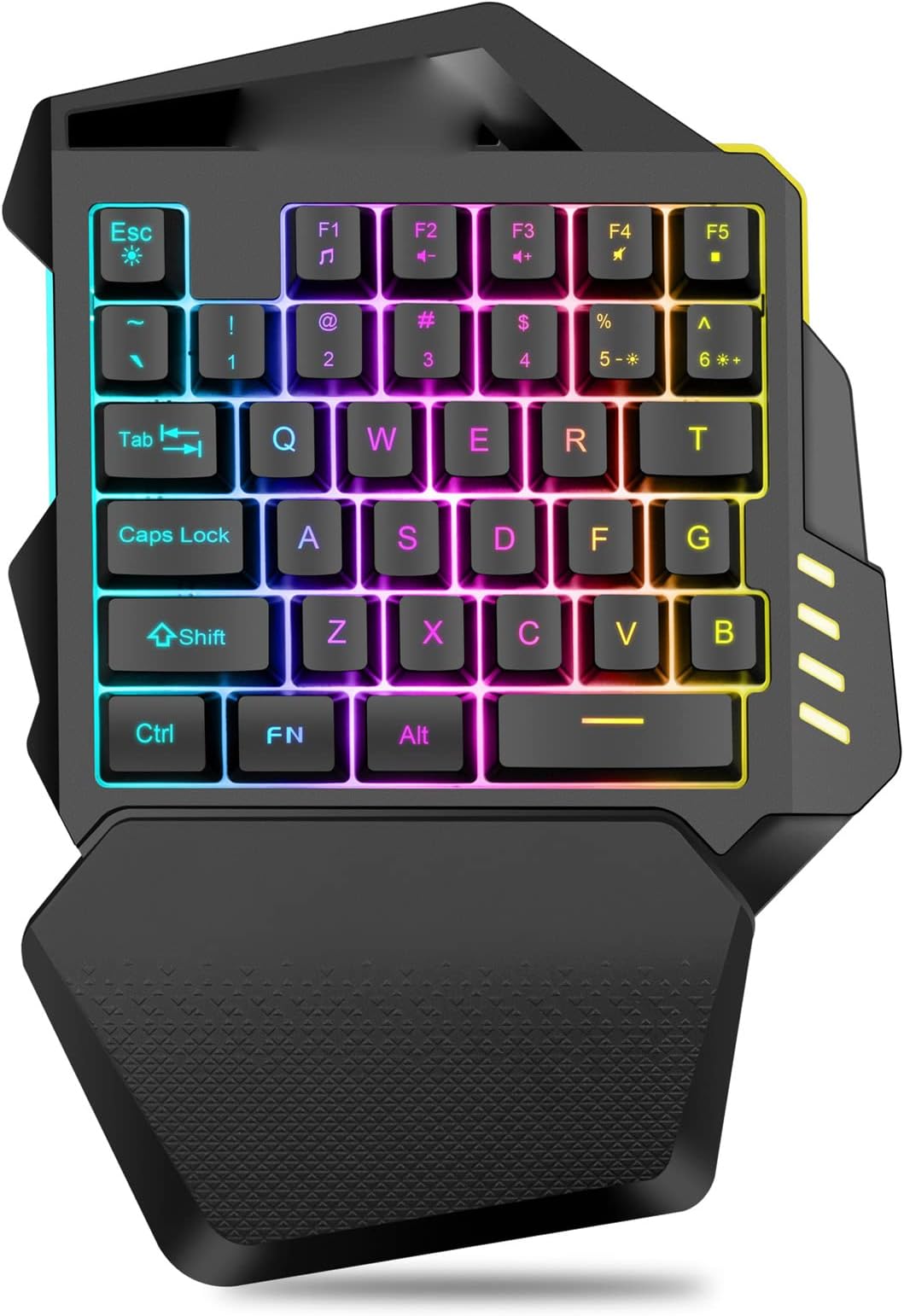 Teclado para jogos RGB de uma mão, tipo C 2.4G sem fio 35 teclas ...
